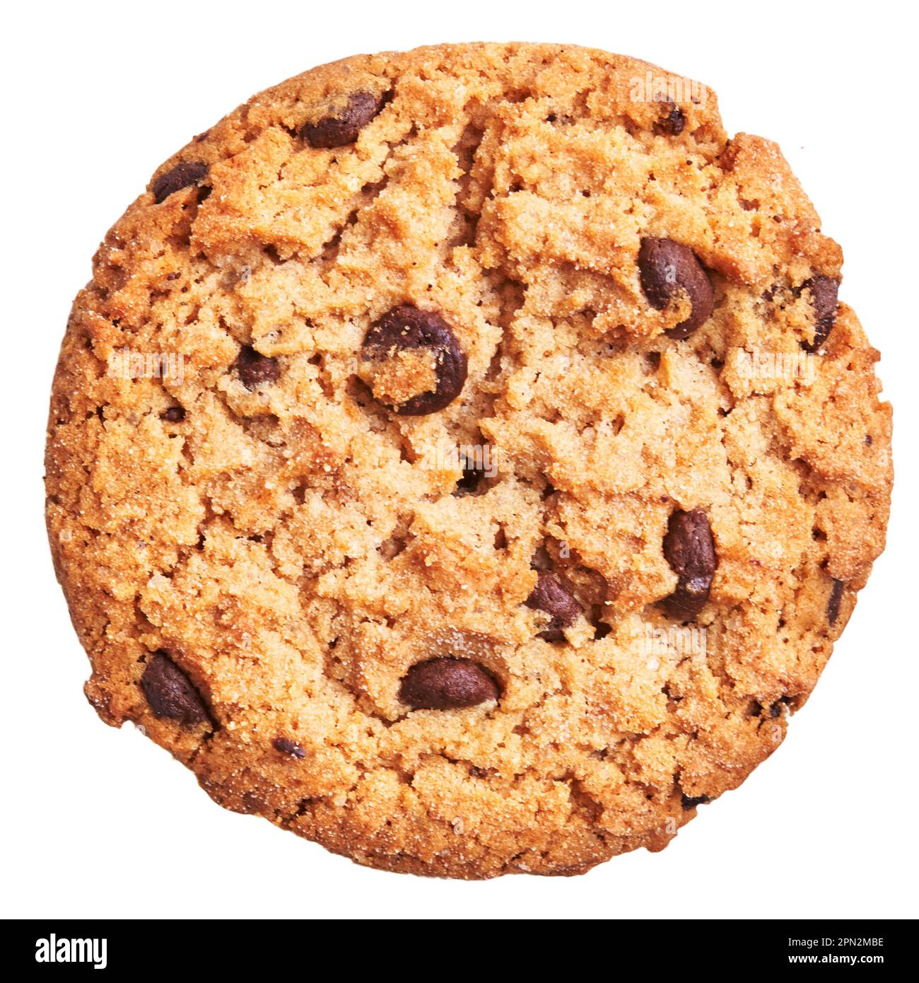 Delicious single chocolate cookie over isolated white background Stock ...