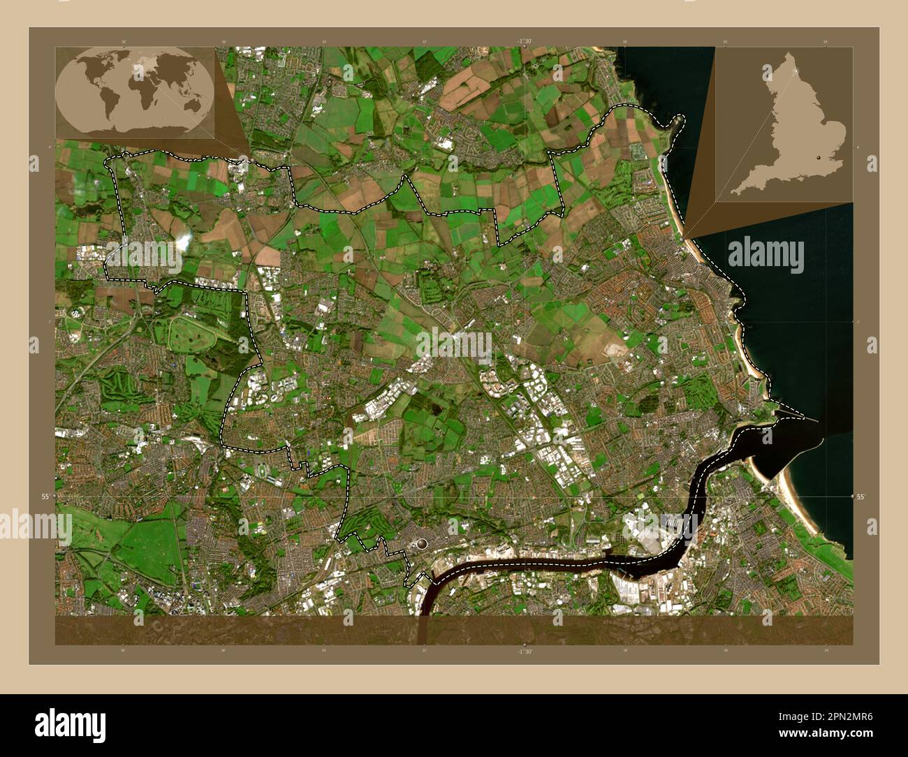 North Tyneside, administrative county of England - Great Britain. Low ...
