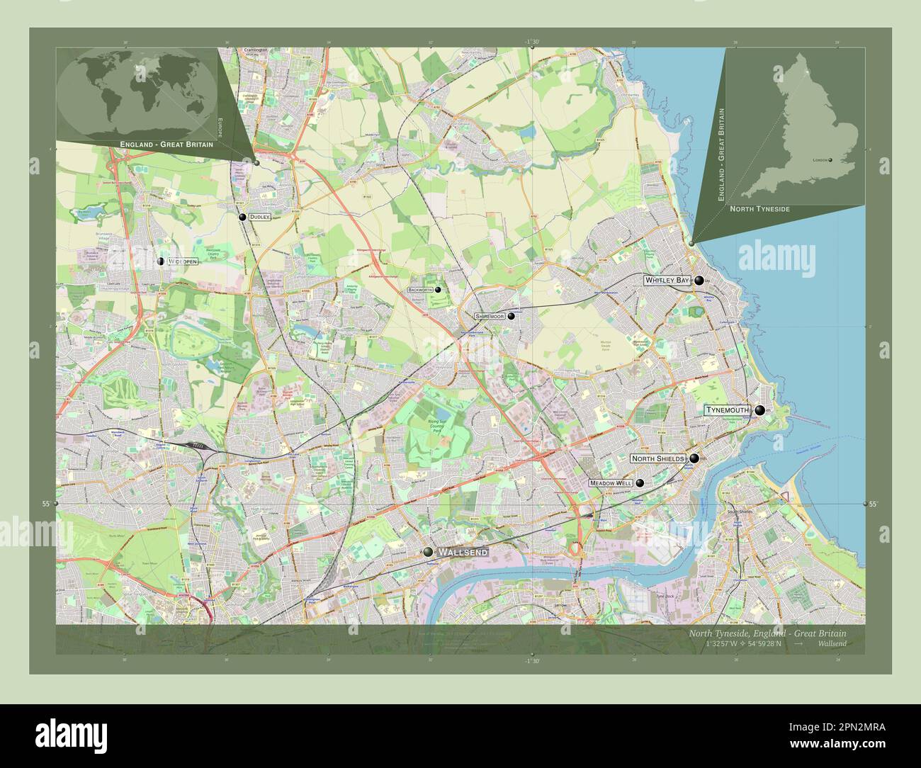 North Tyneside, administrative county of England - Great Britain. Open ...