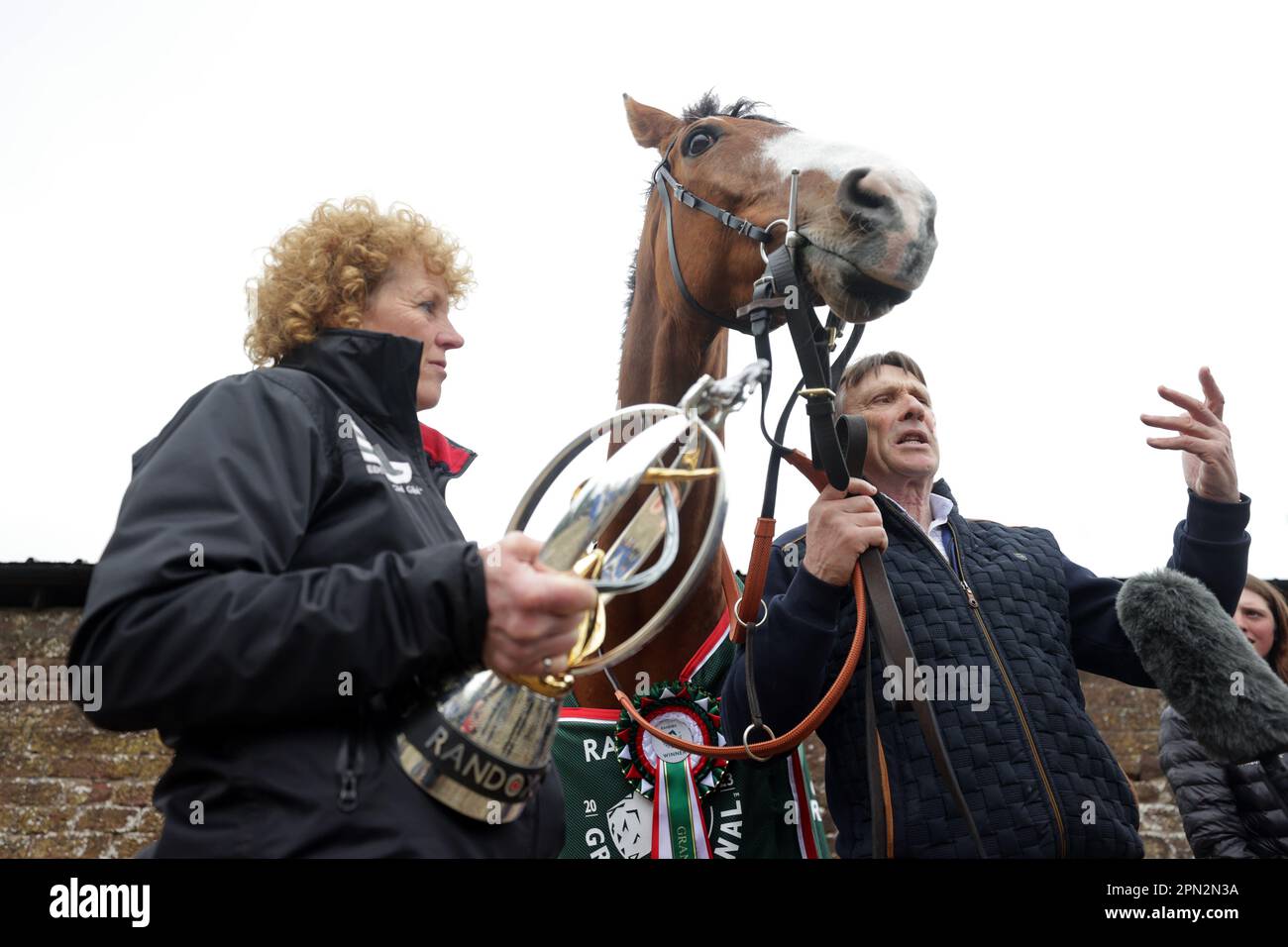 Corach Rambler and trainer Lucinda Russell (left) and Peter Scudamore ...
