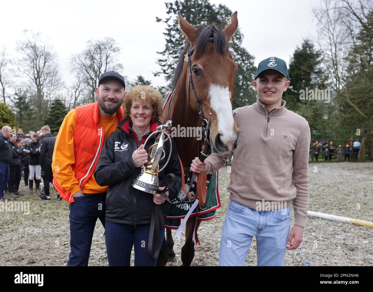 Corach Rambler with trainer Lucinda Russell and owners Cameron Sword ...