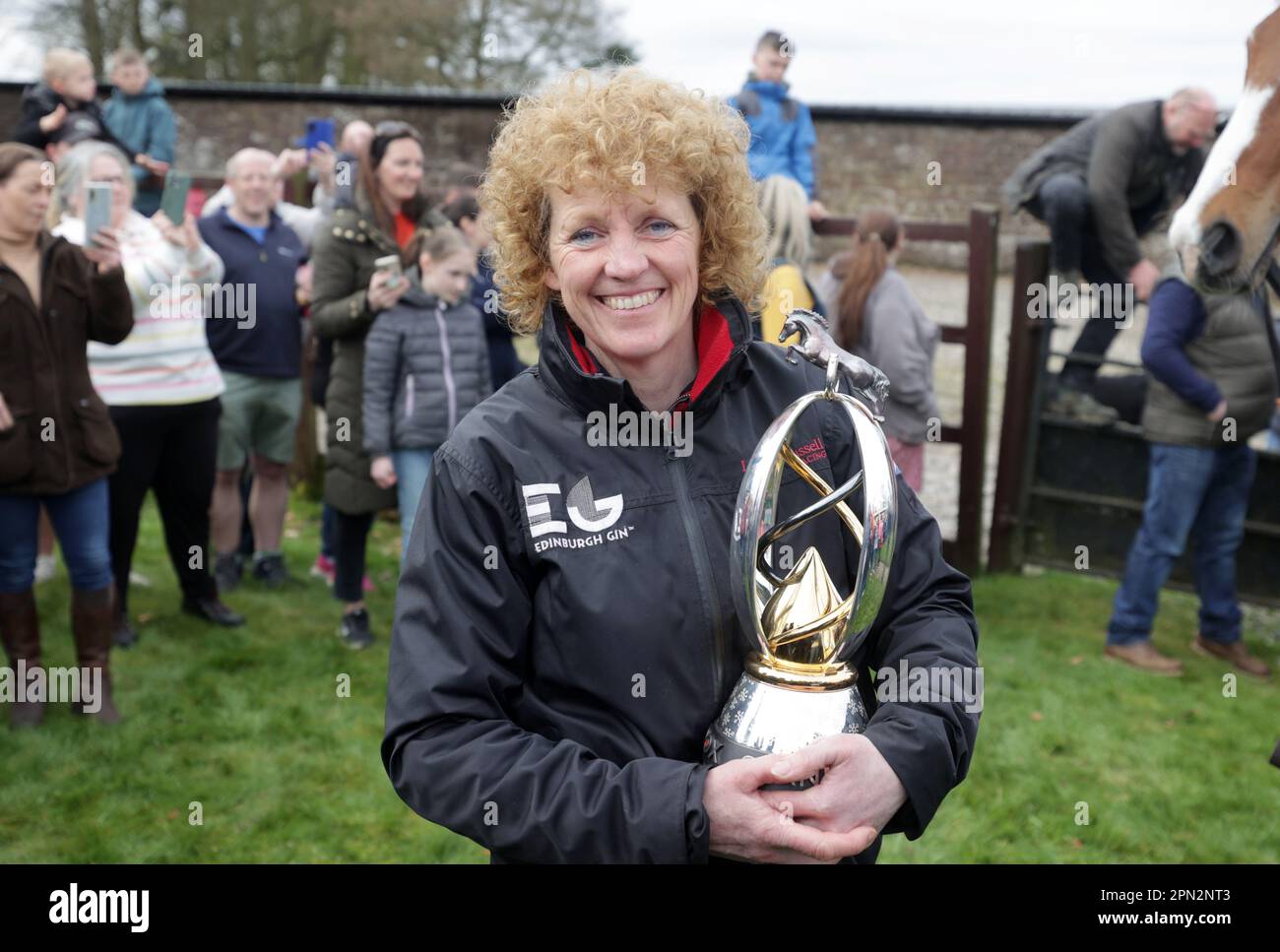 Trainer Lucinda Russell during the Randox Grand National winners ...