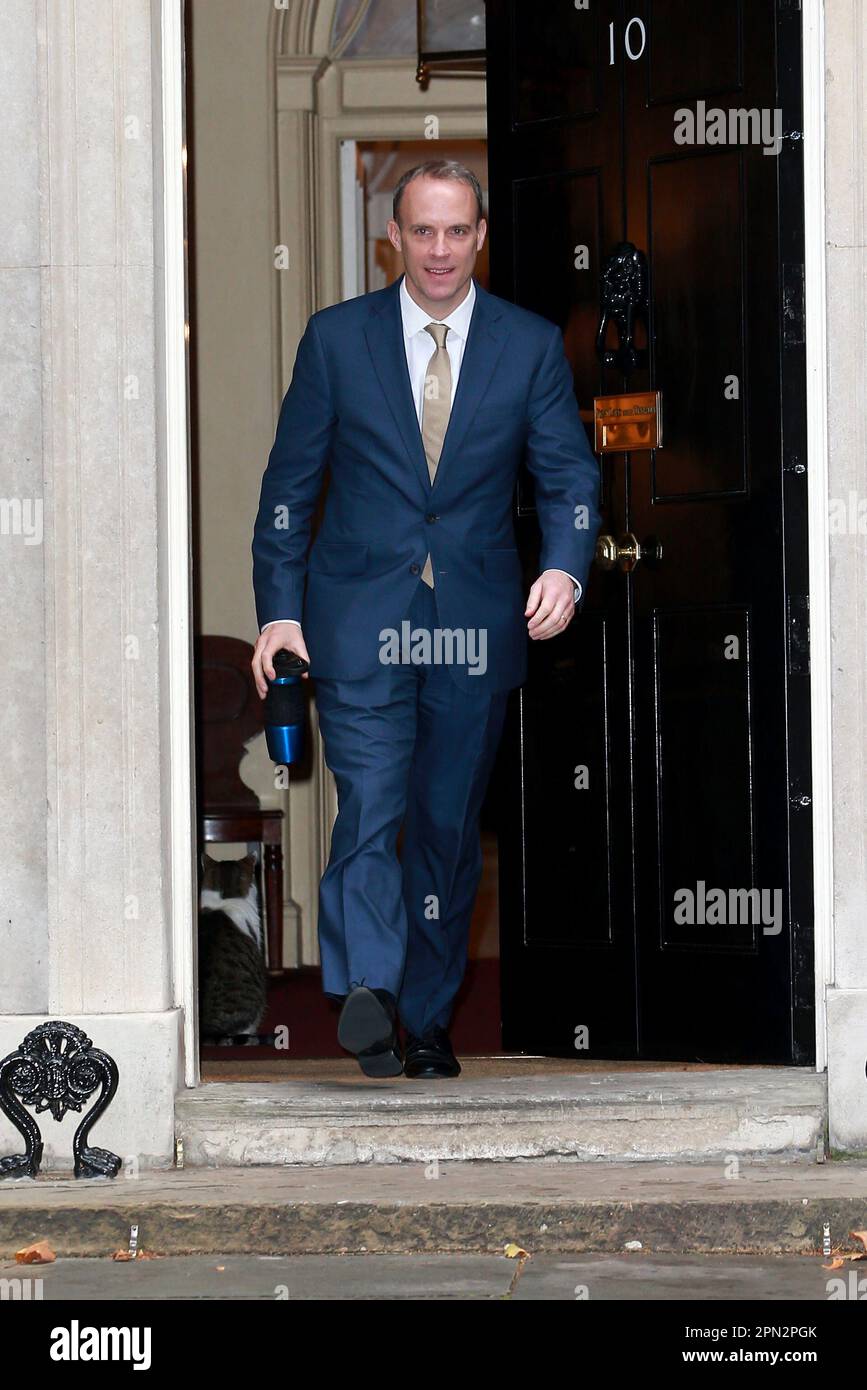 Dominic Raab seen leaving a pre Budget cabinet meeting at Downing ...
