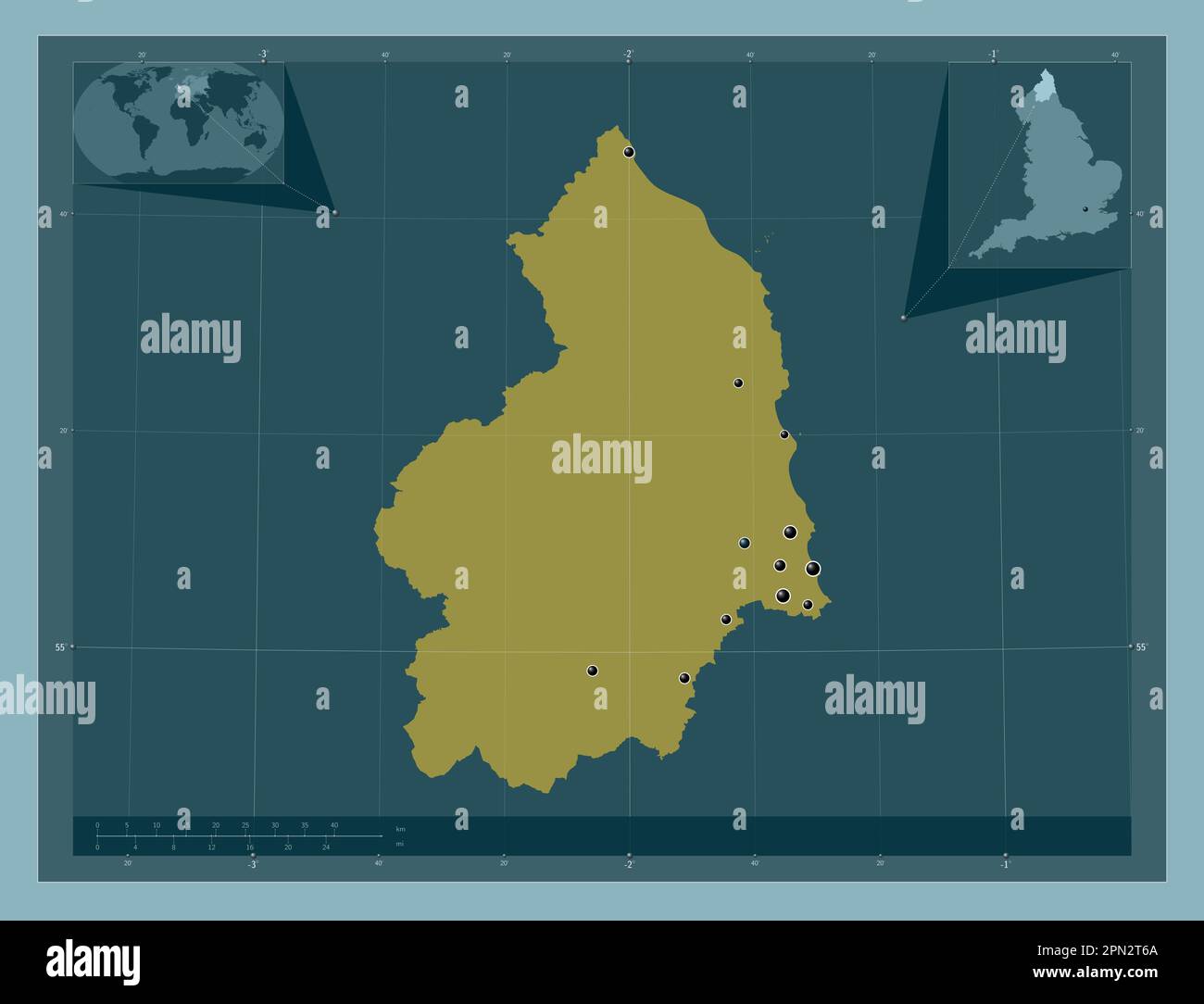 Northumberland, administrative county of England - Great Britain. Solid ...