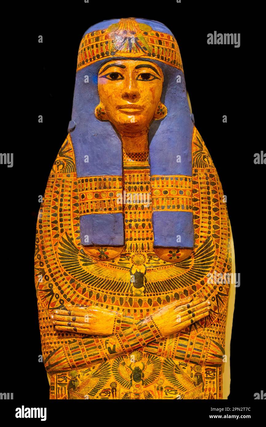 Toronto, Canada - April 7, 2023: Mummy cover of temple singer. Egypt ...