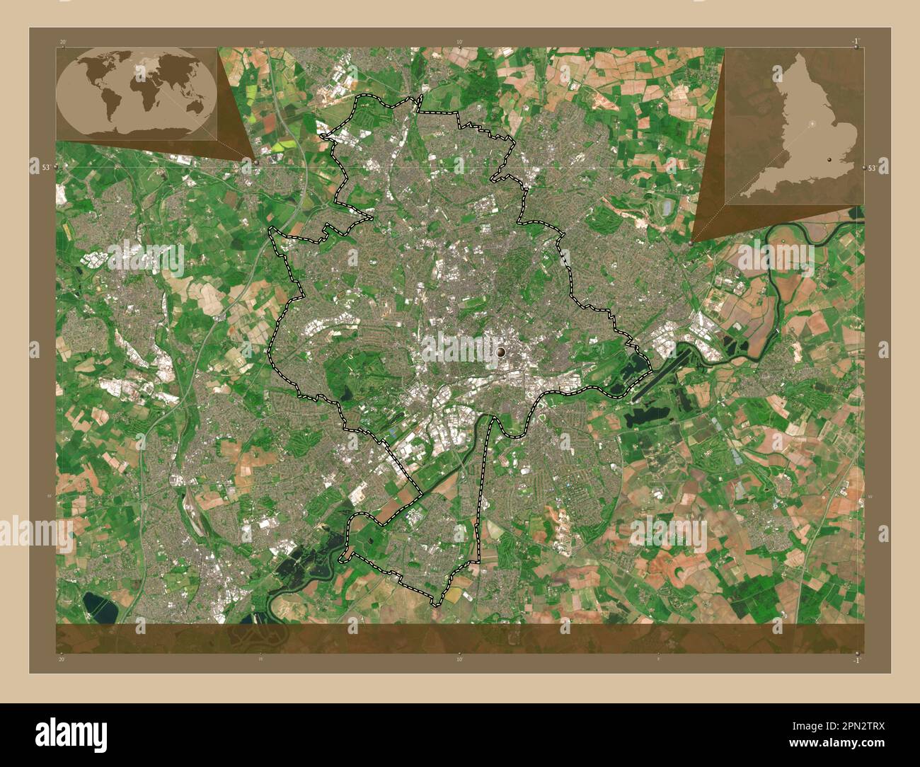 City of Nottingham, unitary authority of England - Great Britain. Low ...