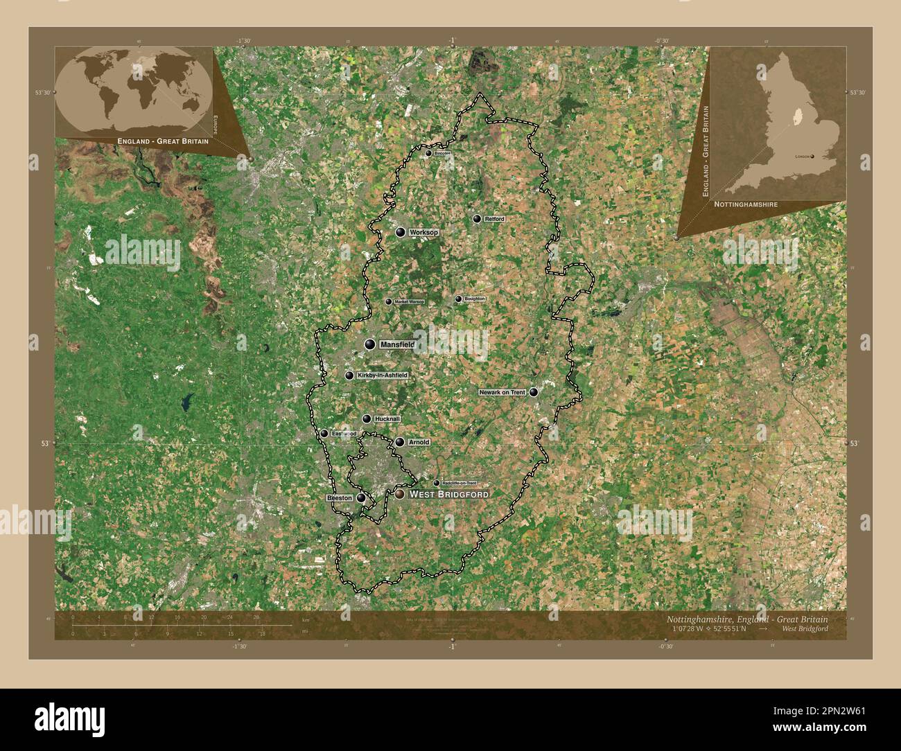 Map of hucknall hi-res stock photography and images - Alamy