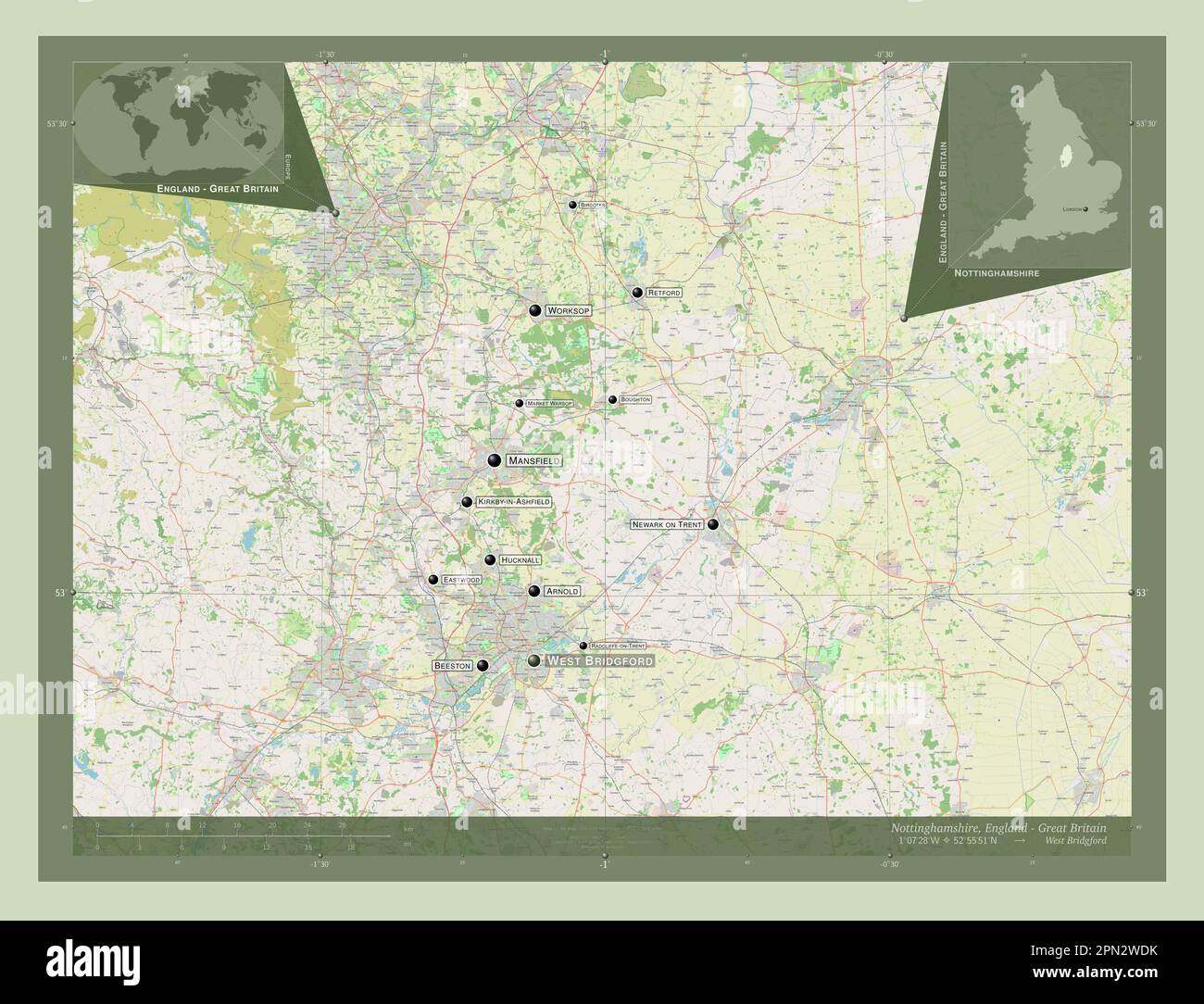 Nottinghamshire, administrative county of England - Great Britain. Open ...