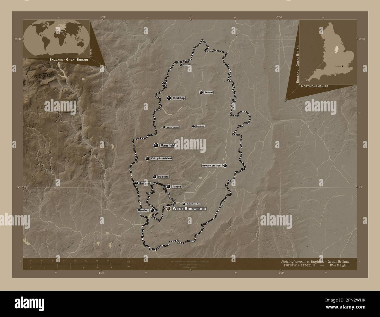 Nottinghamshire, administrative county of England - Great Britain ...