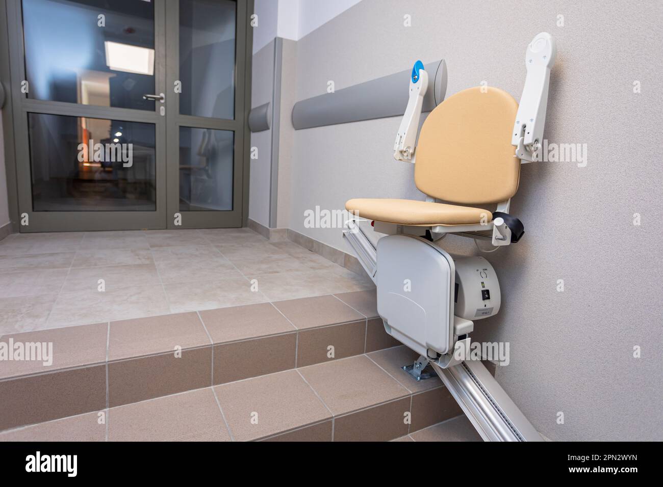 A stair chair that allows people with mobility disabilities to climb ...