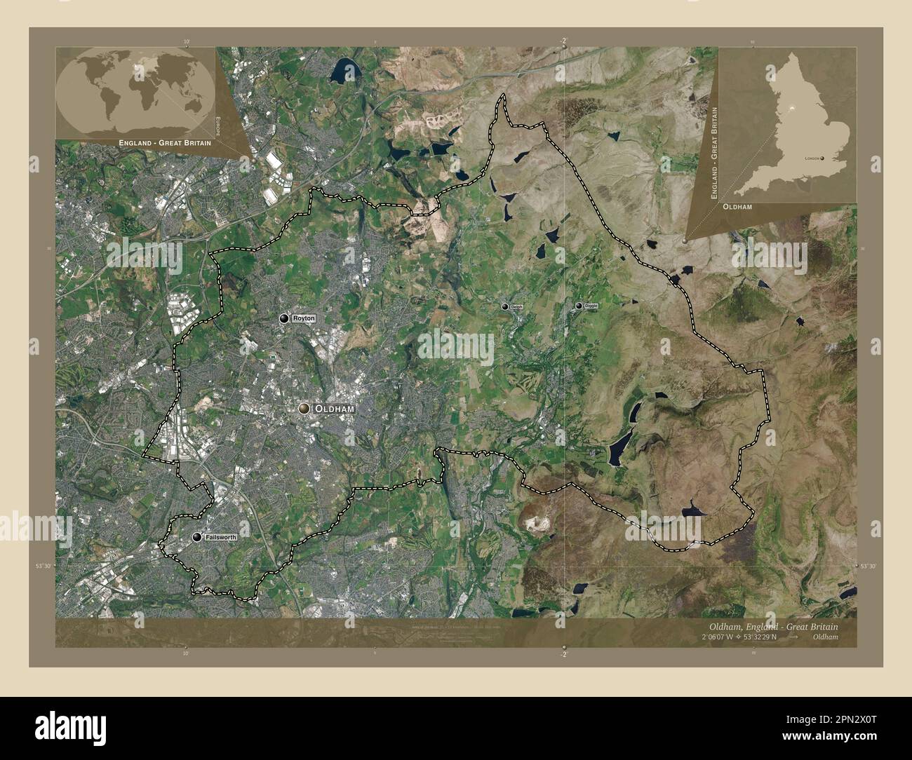 Oldham, administrative county of England - Great Britain. High ...