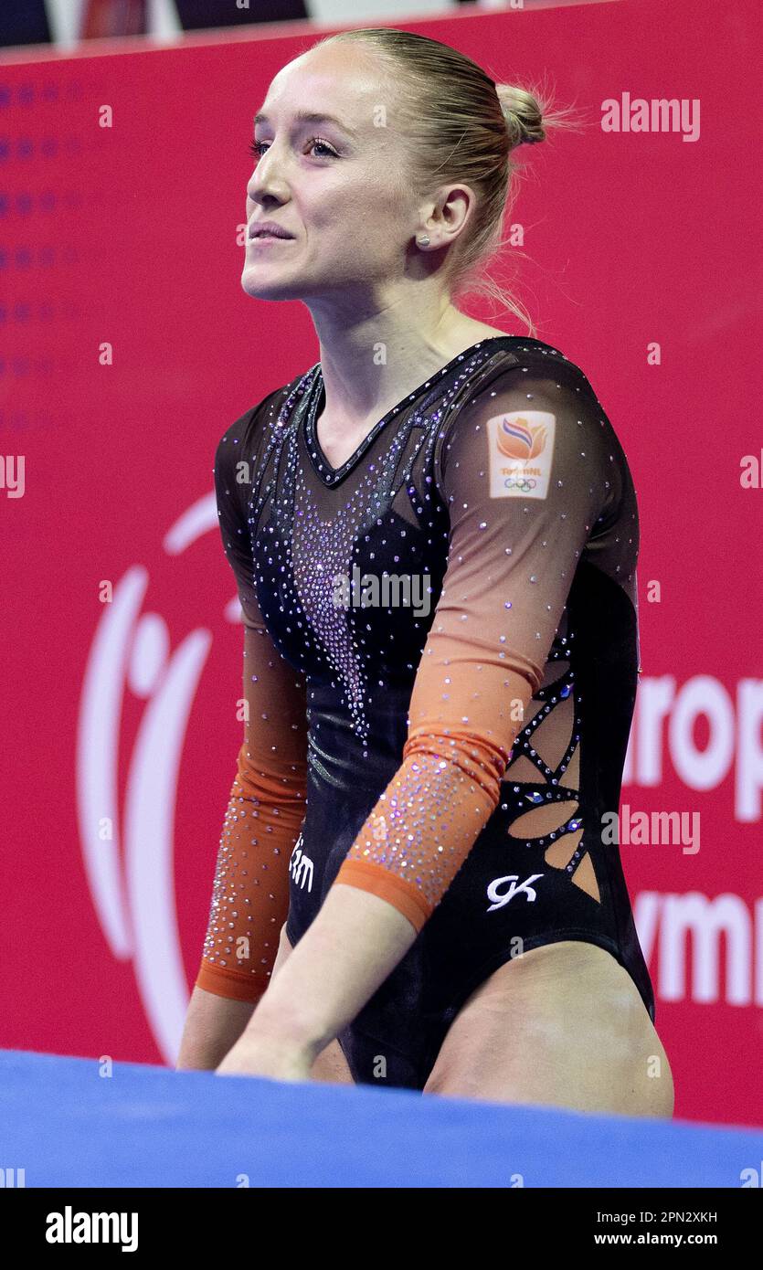 Antalya, Turkey. 16th Apr, 2023. ANTALYA - Sanne Wevers wins gold on beam during the European ...