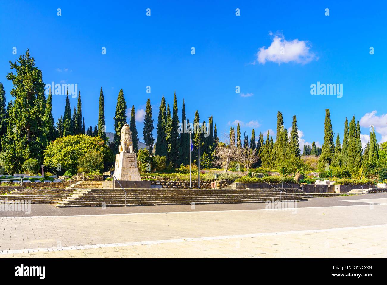 Tel Hai, Israel - January 18, 2023: View of the Roaring Lion Monument ...