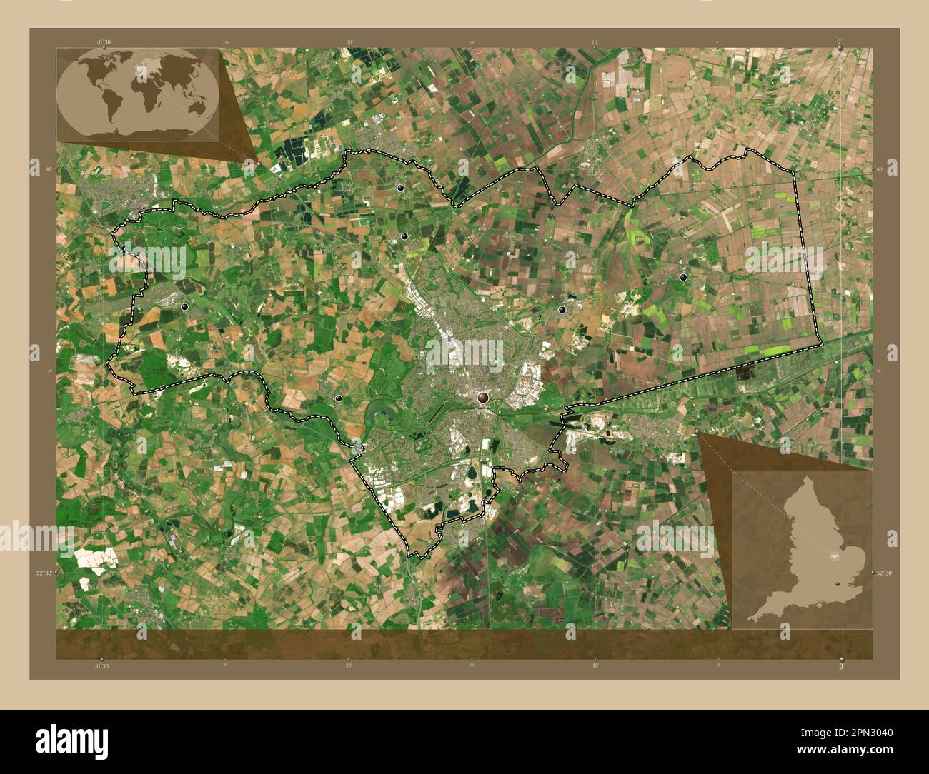 City of Peterborough, unitary authority of England - Great Britain. Low ...