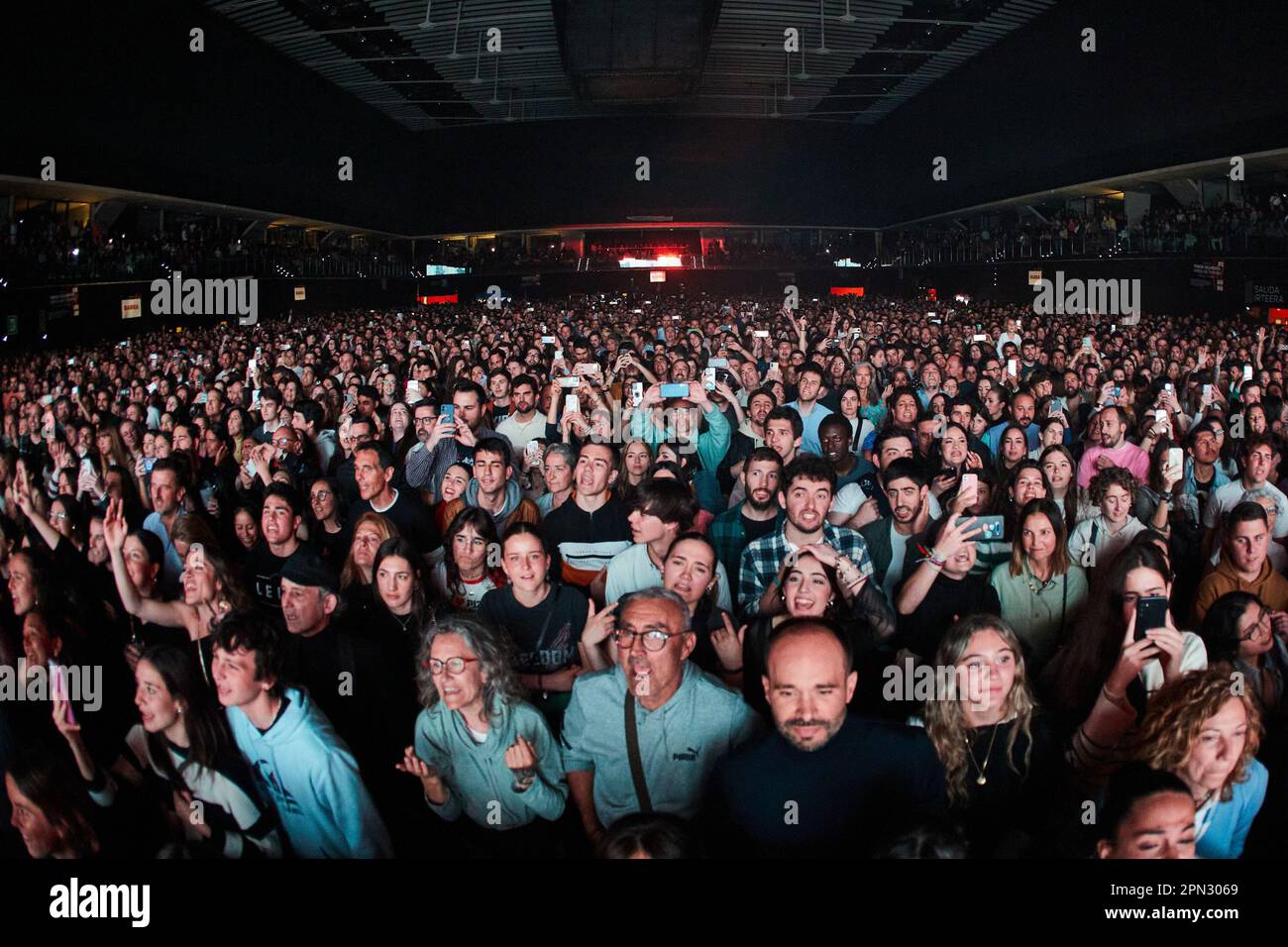 Pamplona, Spain. 15 Apr. 2023. Music. Concerts. Concert by Madrid musician Leiva as part of his ...