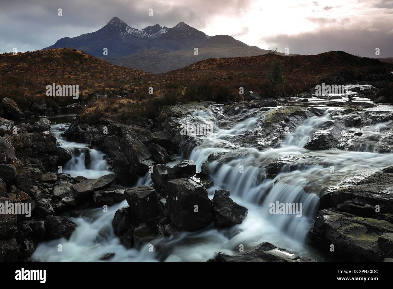 Beautiful Waterfall at Sligachan, Isle of Skye, Scotland, UK Stock ...