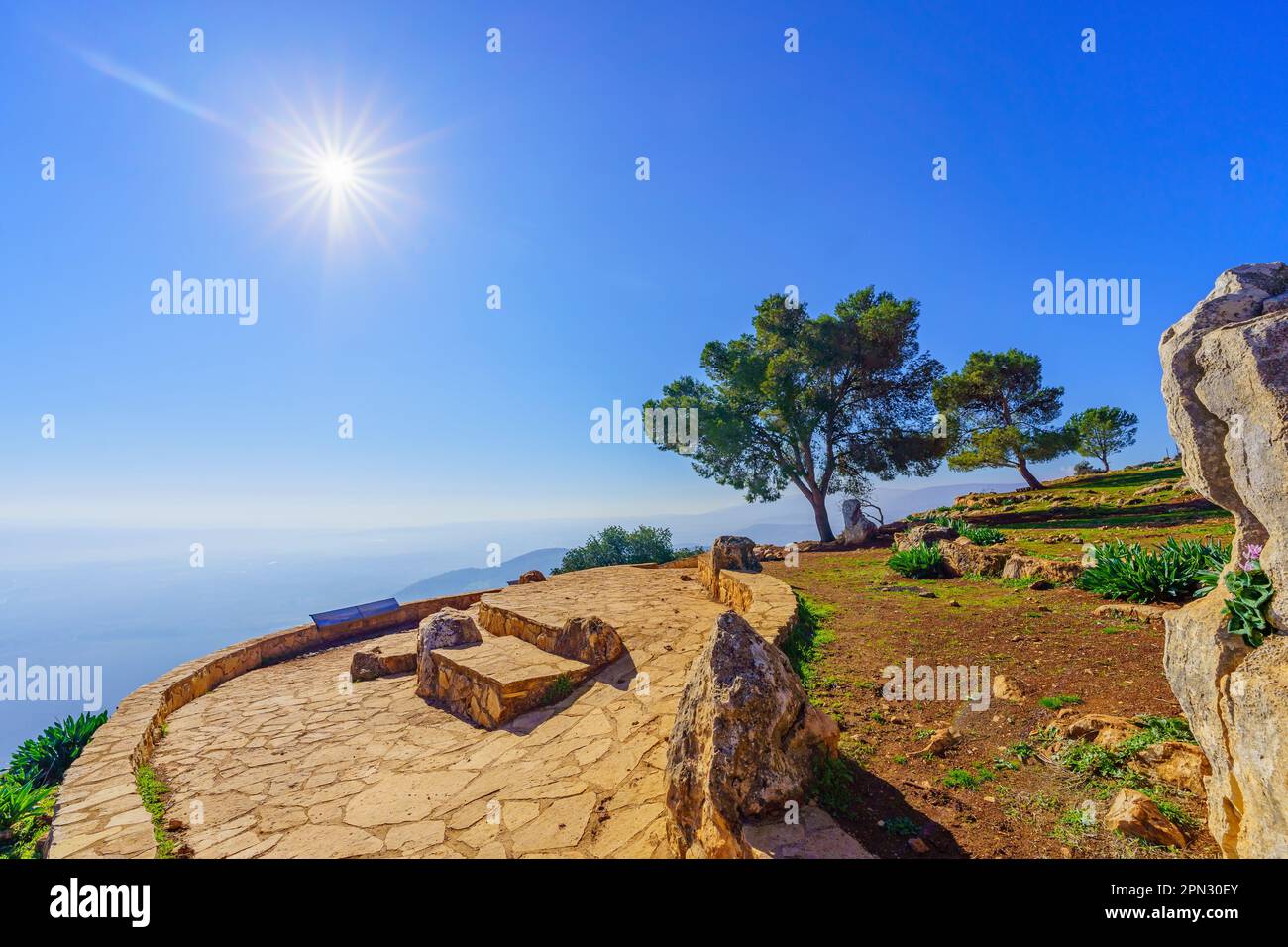 Observation point and landscape of the Hula Valley (upper Jordan River ...