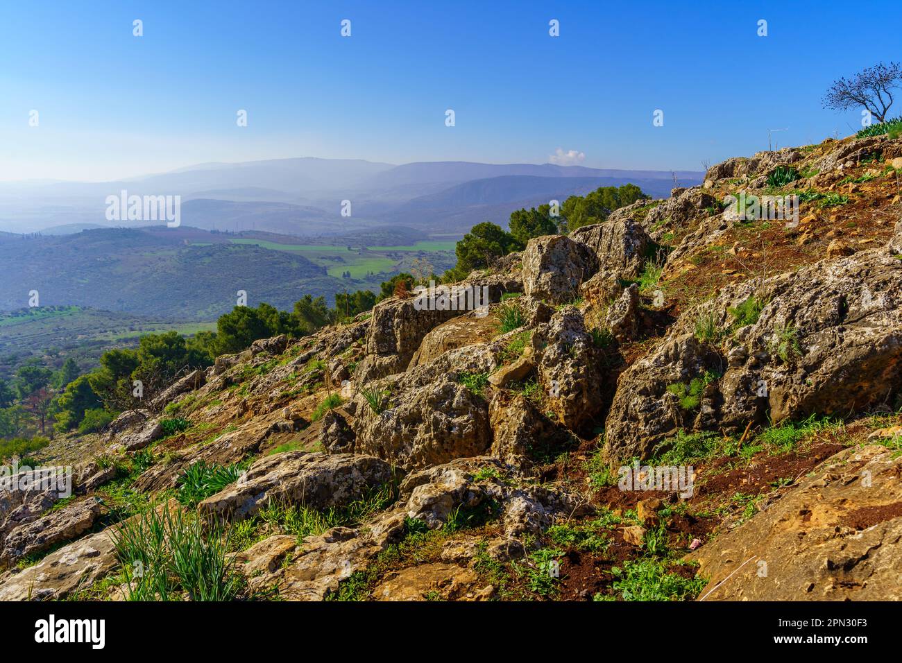 Landscape of the Hula Valley (upper Jordan River valley), from Keren ...