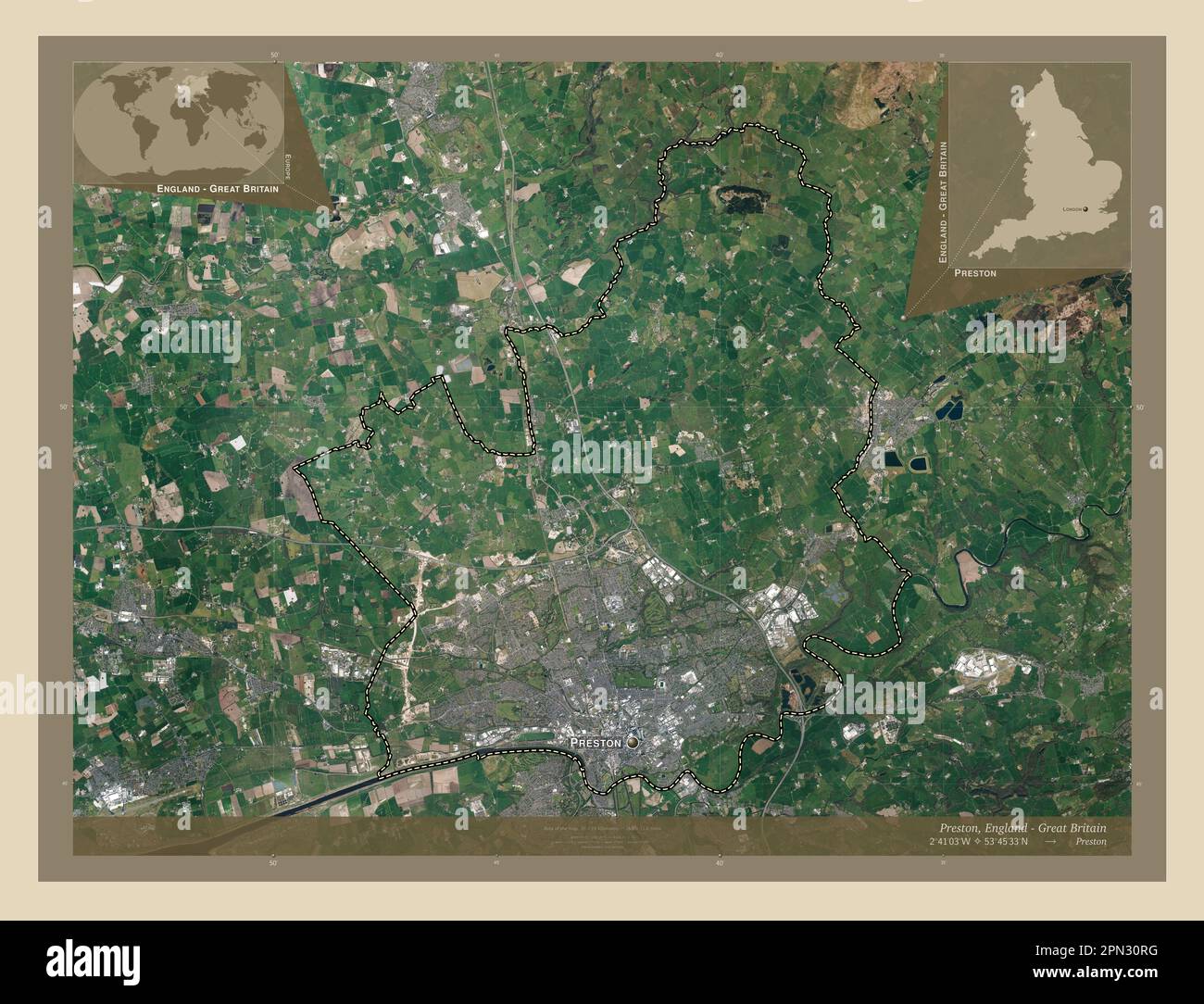Preston, non metropolitan district of England - Great Britain. High ...