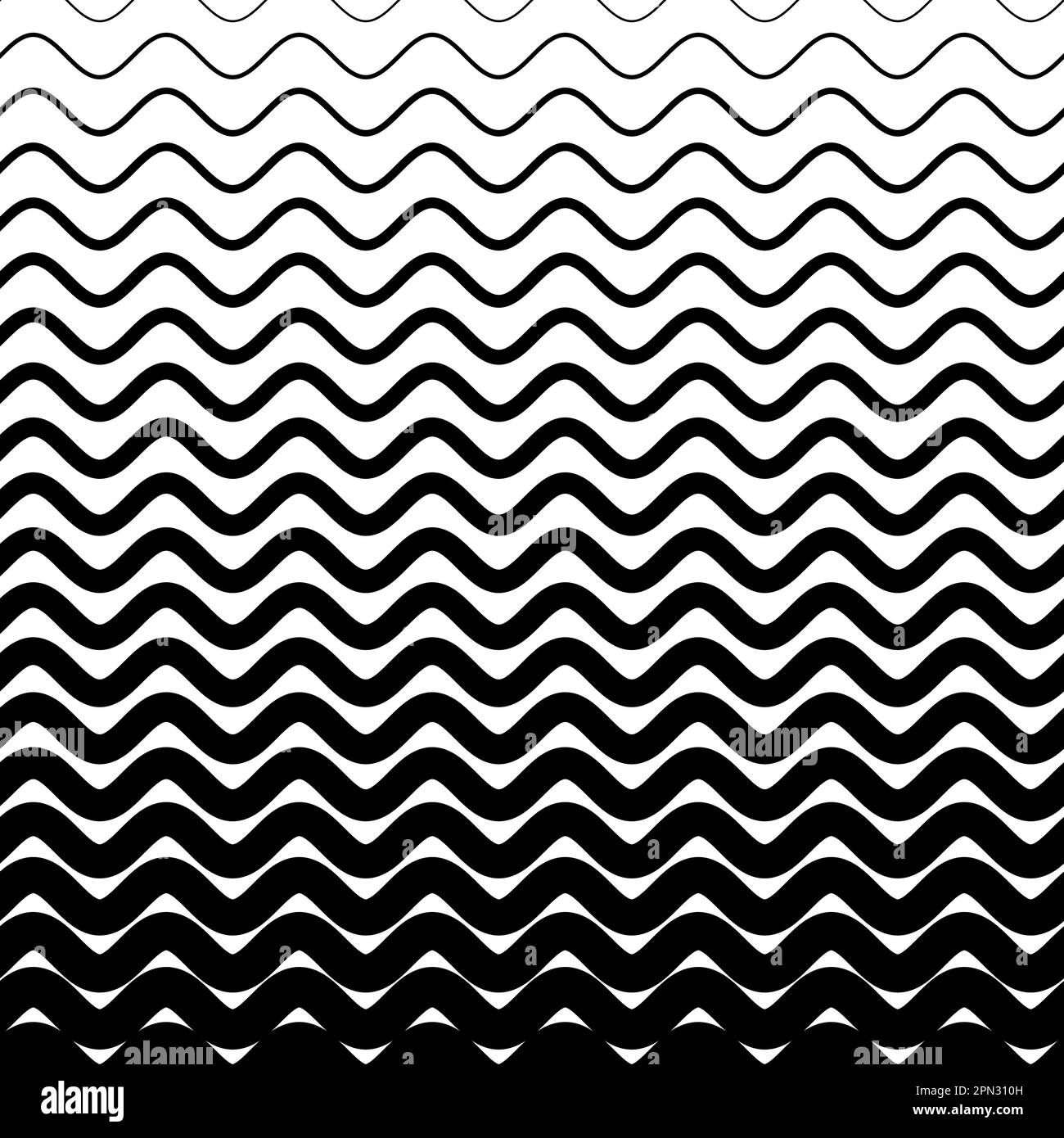 Geometric pattern. Fading seamless border. Black waves line isolation ...