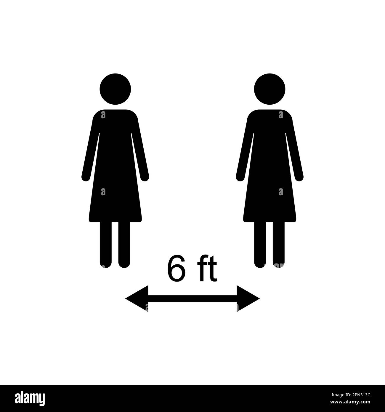 Social distance icon vector. social distancing icon. self quarantine ...