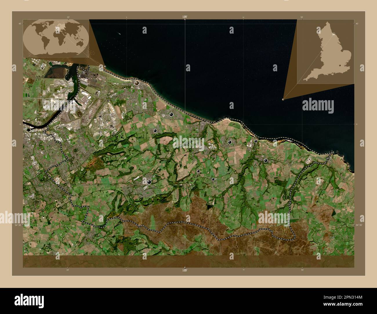 Redcar and Cleveland, unitary authority of England - Great Britain. Low ...