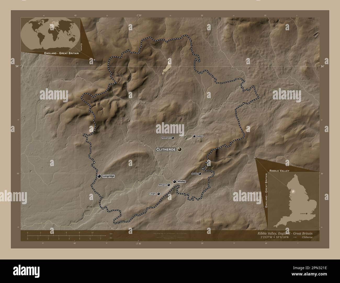 Ribble valley map hi-res stock photography and images - Alamy
