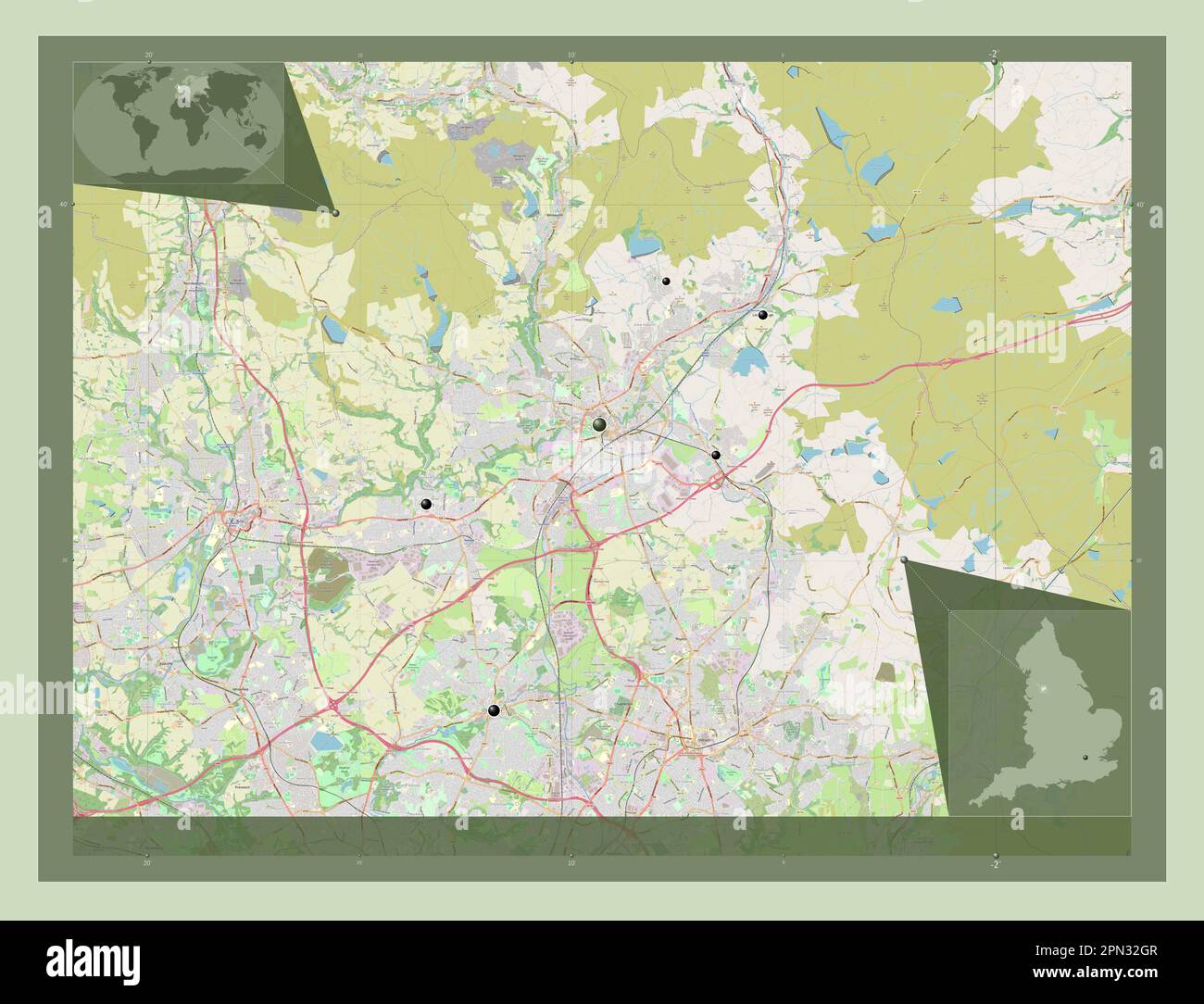 Rochdale, administrative county of England - Great Britain. Open Street ...