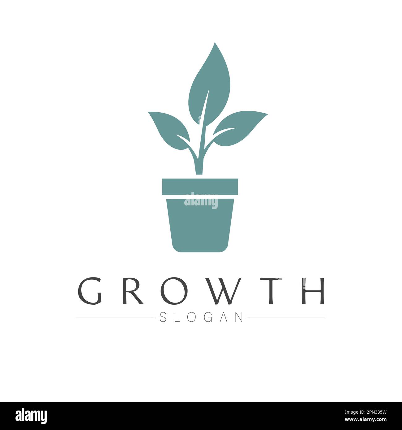 Growth vector logo design. Plant in pot logotype. Gardening logo ...