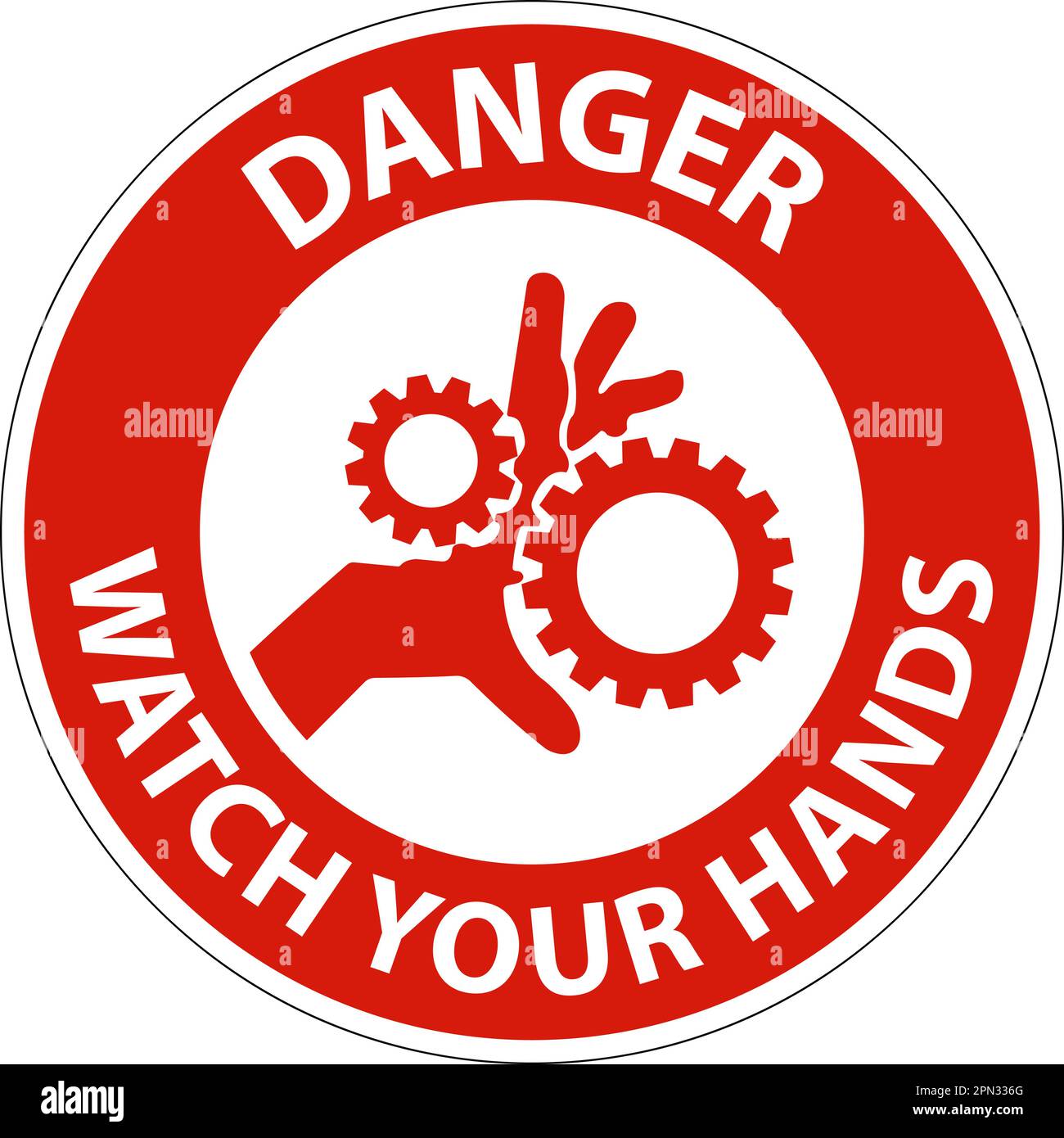 Danger Sign Watch Your Hands And Fingers Stock Vector Image & Art - Alamy