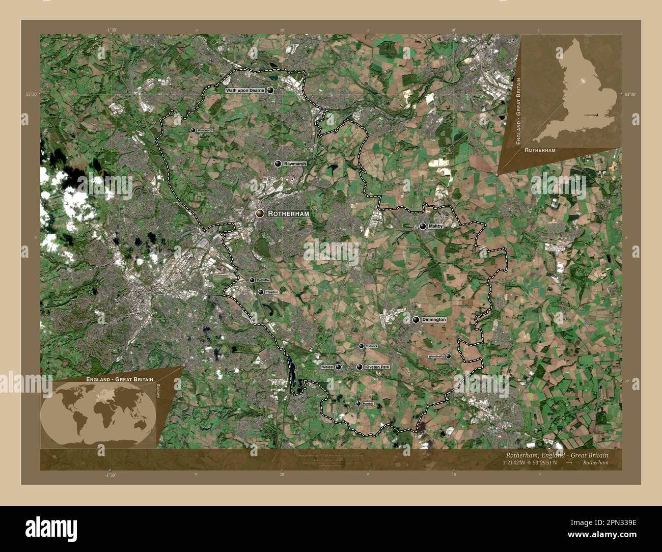 Rotherham, administrative county of England - Great Britain. Low ...
