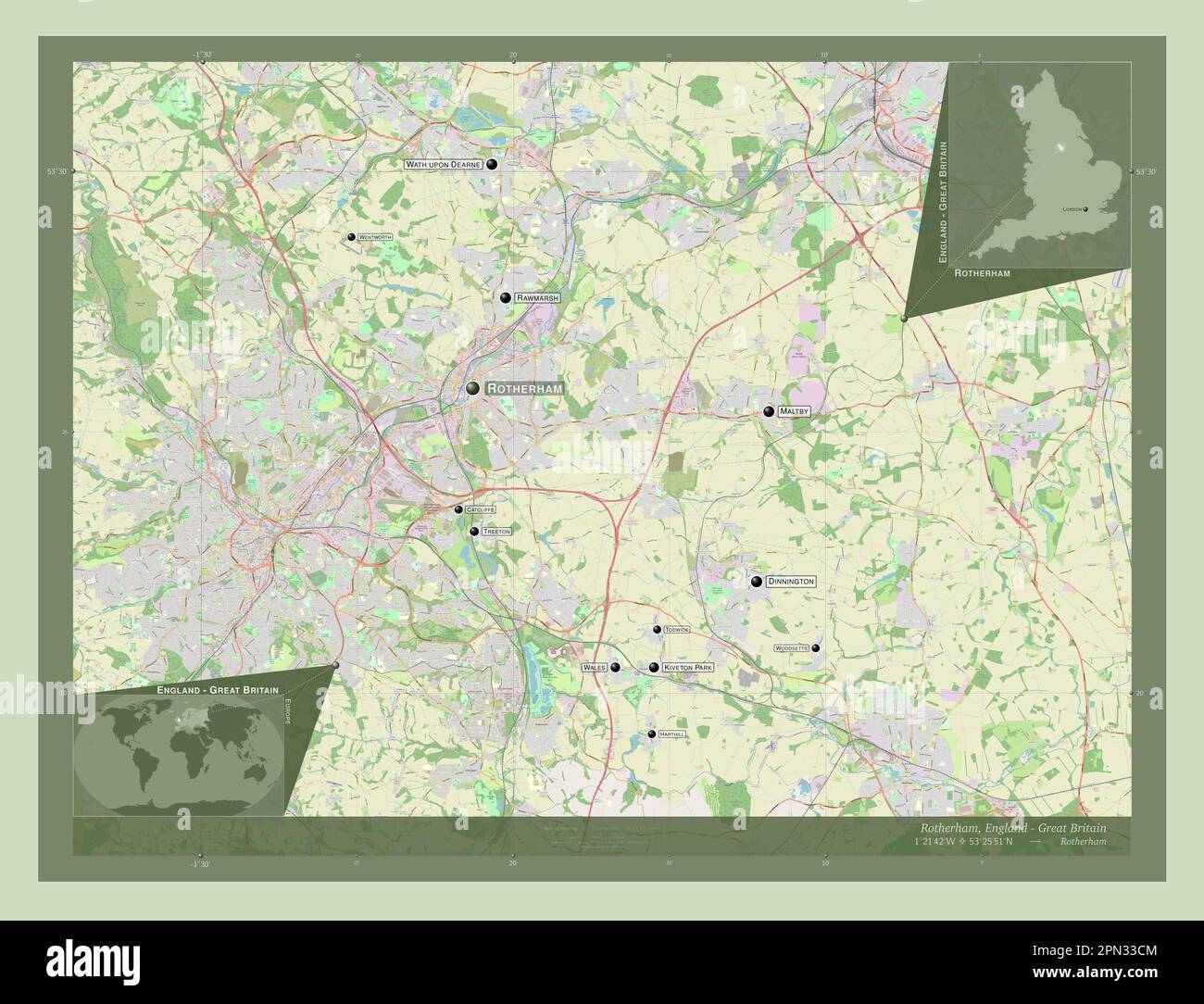 Rotherham, administrative county of England - Great Britain. Open ...
