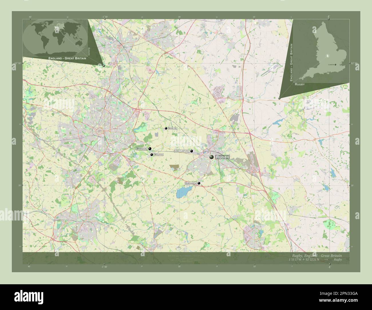Rugby, non metropolitan district of England - Great Britain. Open ...