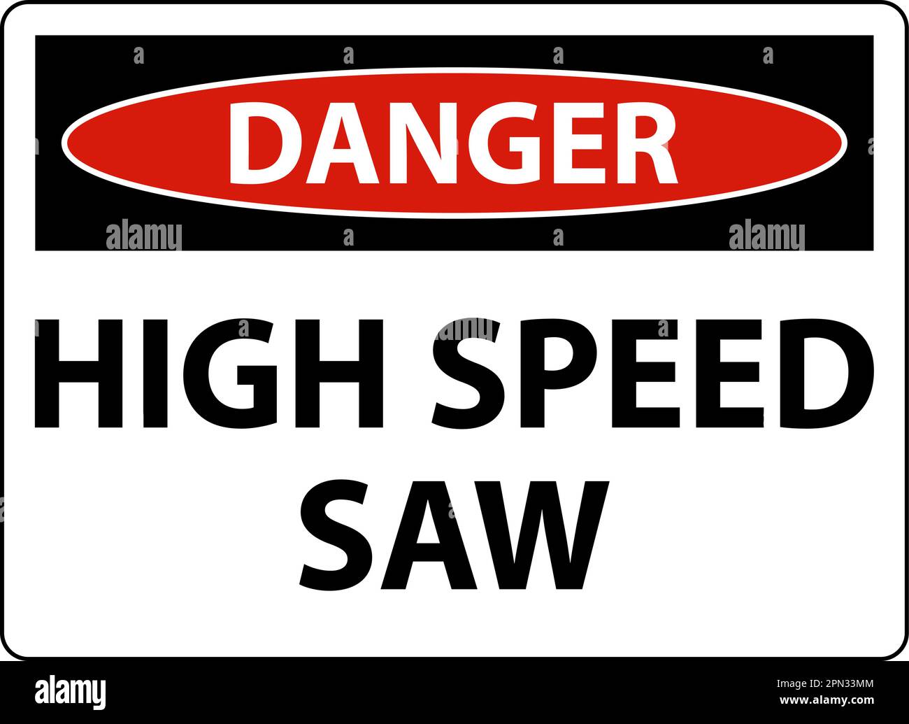 Danger Sign High Speed Saw On White Background Stock Vector Image & Art ...