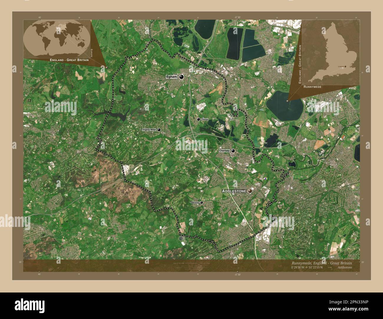 Runnymede, non metropolitan district of England - Great Britain. Low ...
