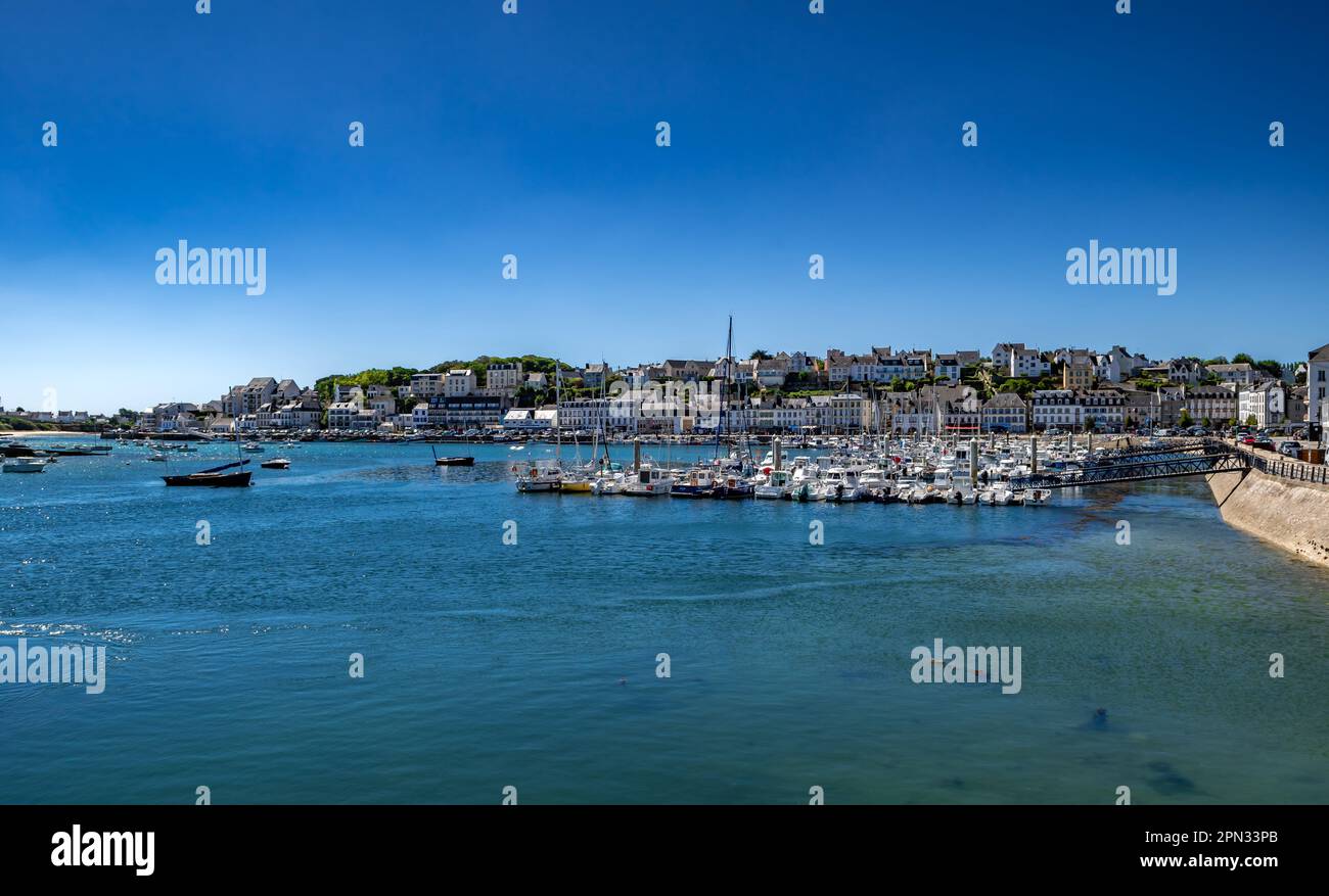 Boats in The Harbor of City Audierne At The Finistere Atlantic Coast In ...