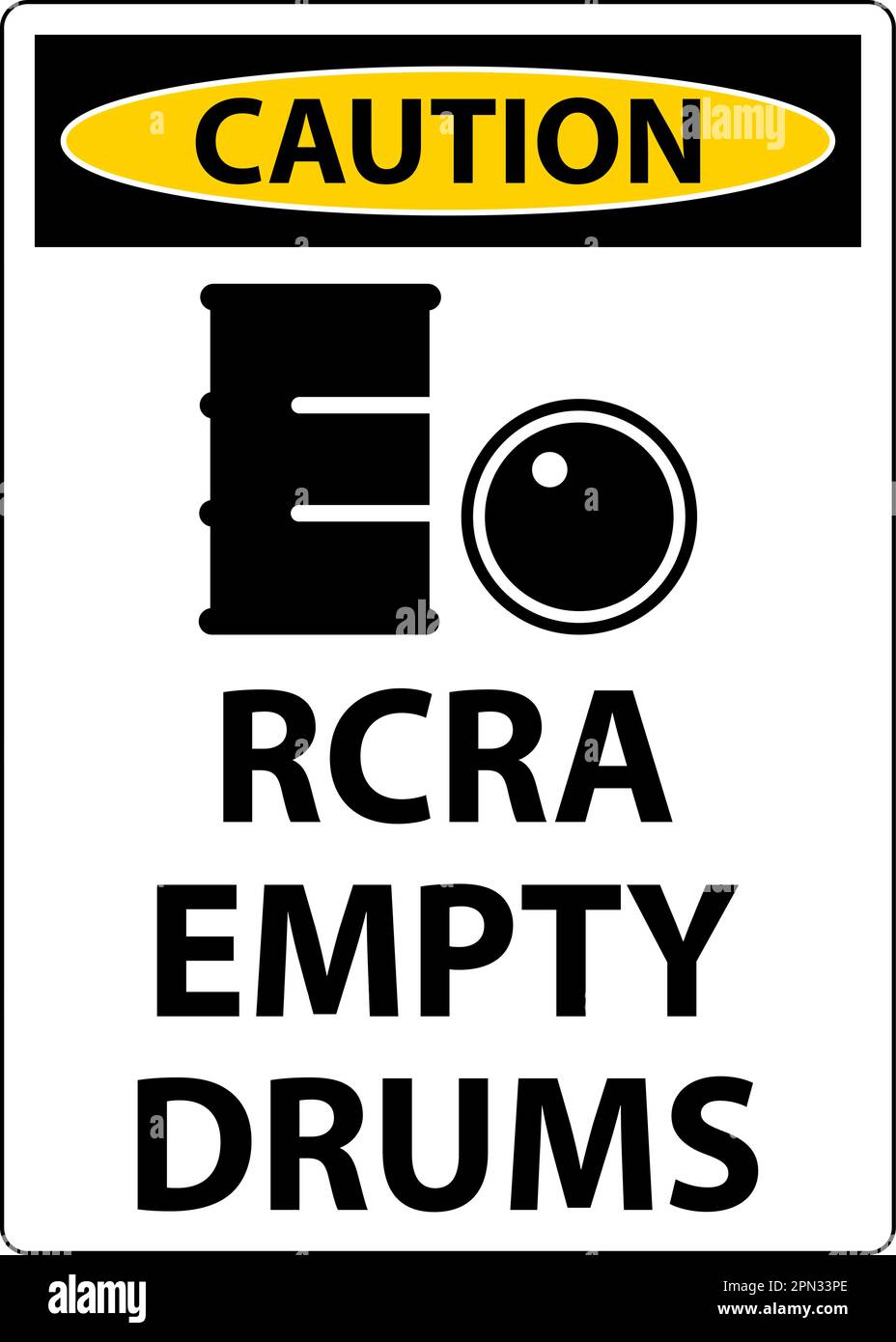 Caution Sign RCRA Empty Drums On White Background Stock Vector Image ...