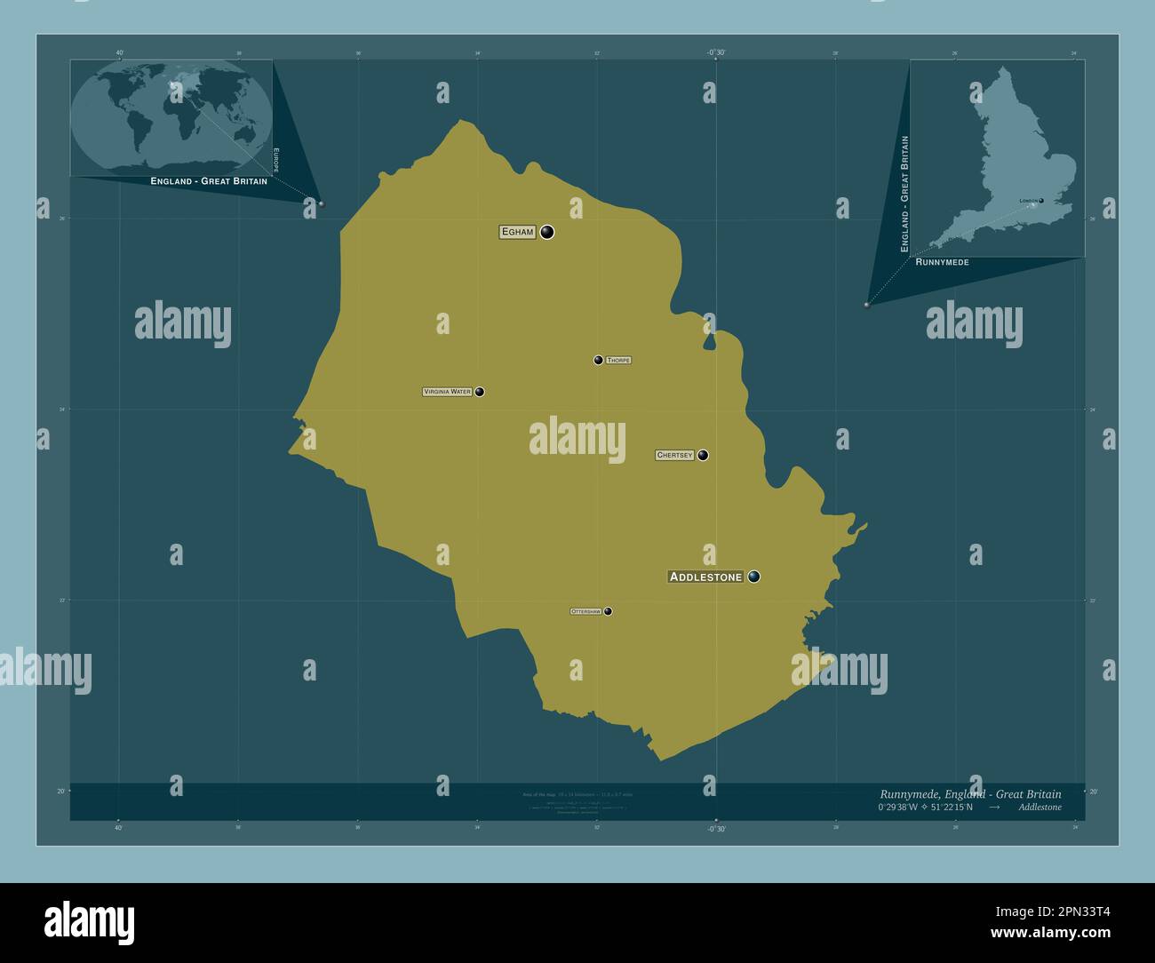 Runnymede, non metropolitan district of England - Great Britain. Solid ...