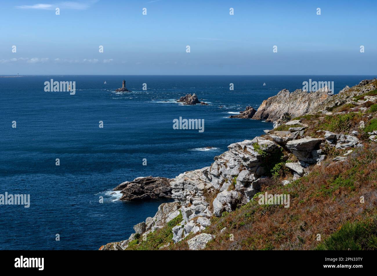 Spectacular Cliffs And Lighthouse At Peninsula Pointe Du Raz At The ...