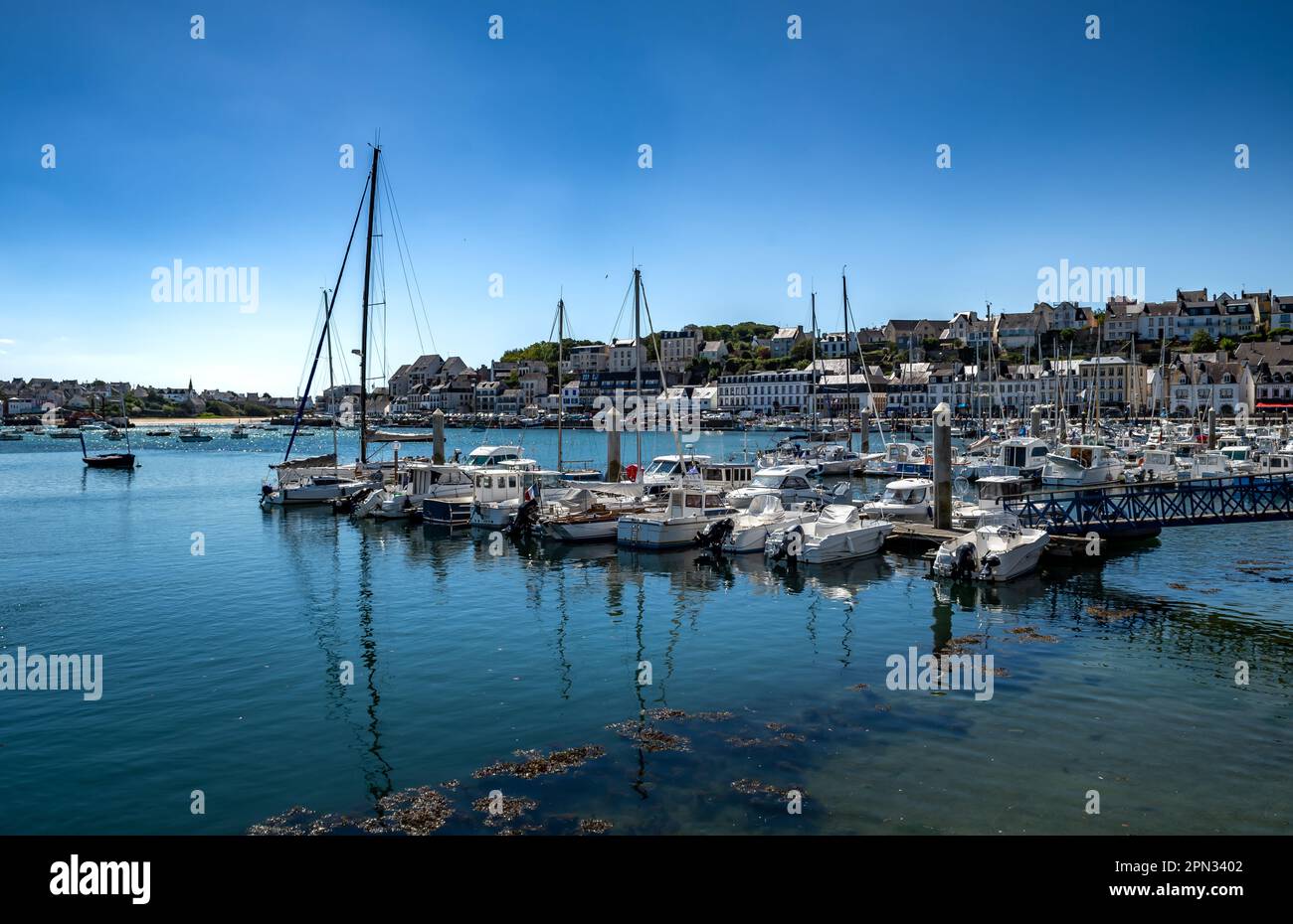 Boats in The Harbor of City Audierne At The Finistere Atlantic Coast In ...