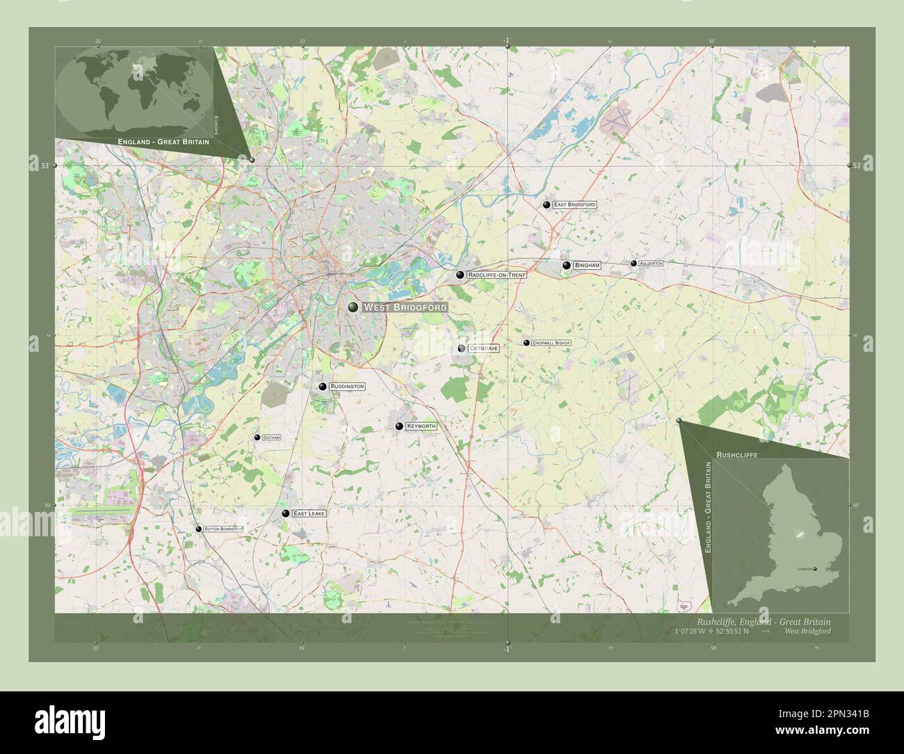 Rushcliffe, non metropolitan district of England - Great Britain. Open ...