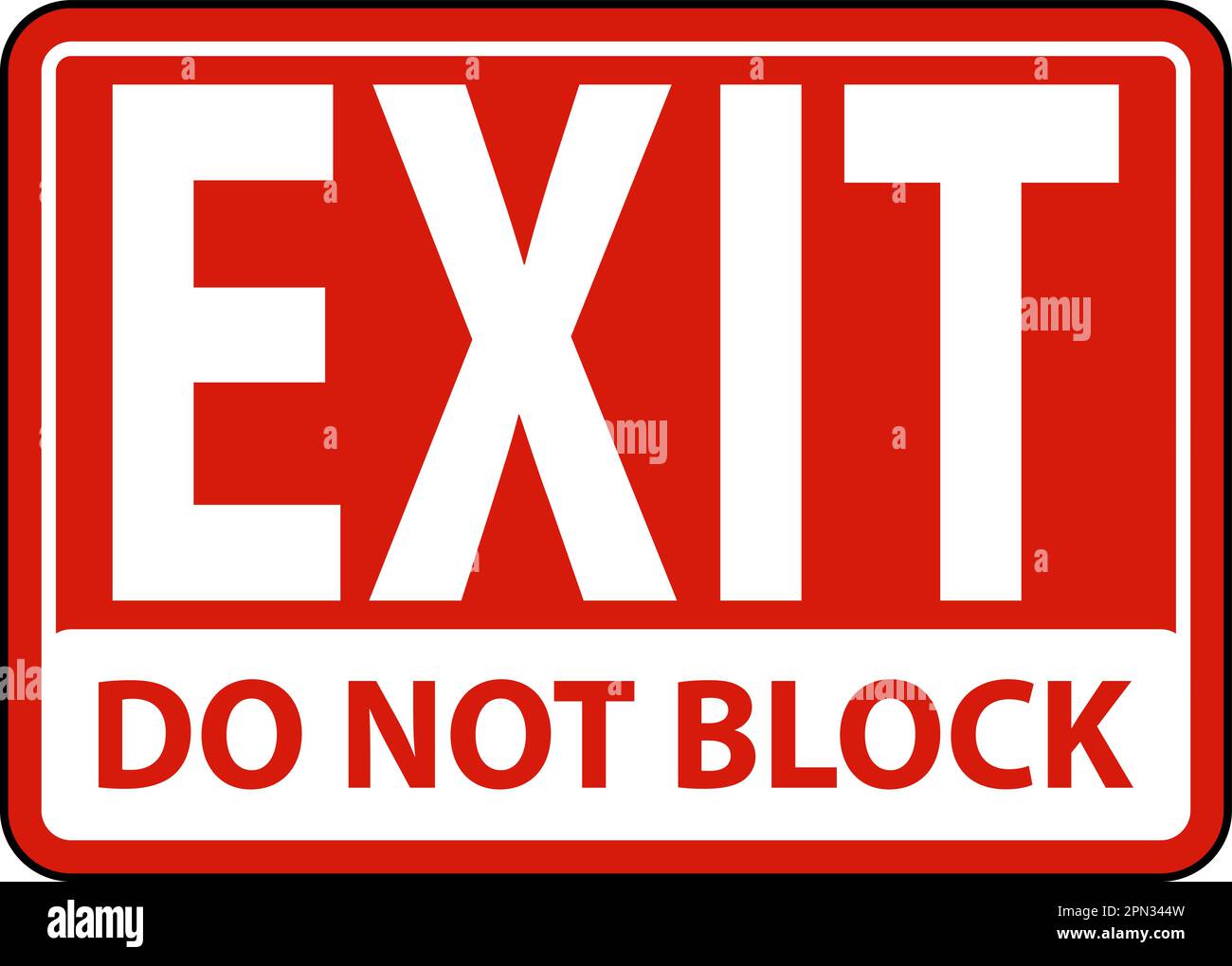 Emergency entrance sign do block Stock Vector Images - Alamy
