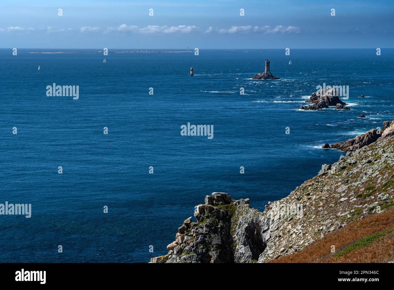 Spectacular Cliffs And Lighthouse At Peninsula Pointe Du Raz At The ...