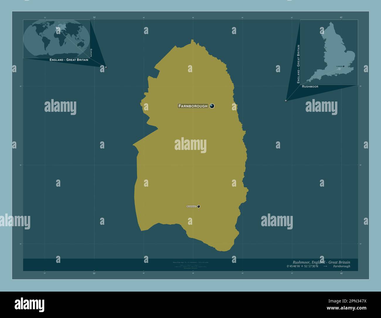 Rushmoor, non metropolitan district of England - Great Britain. Solid ...
