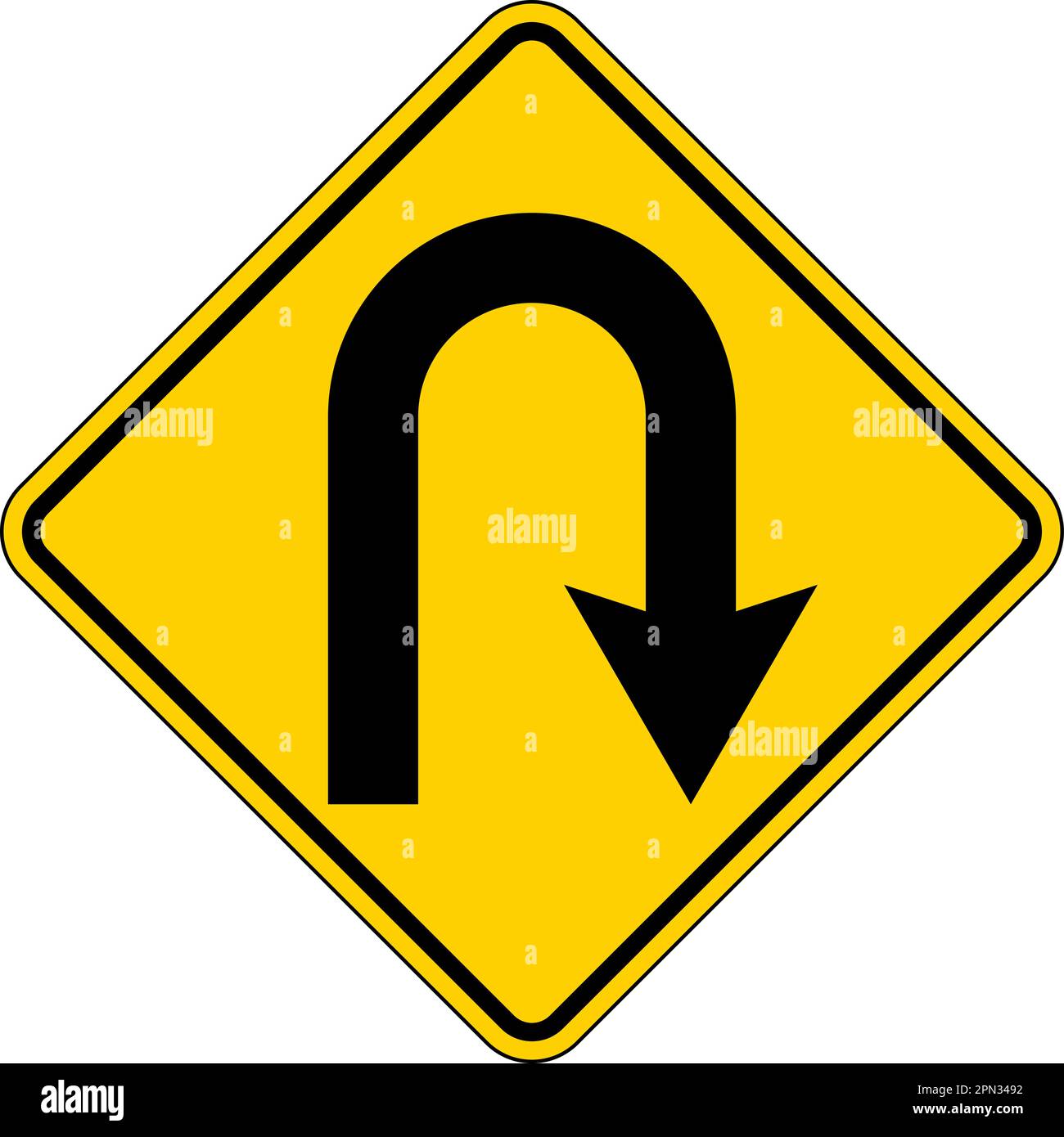 U turn alert sign hi-res stock photography and images - Alamy