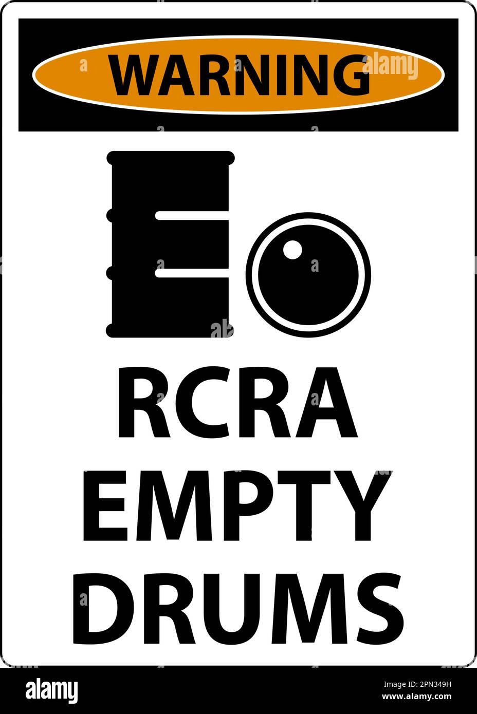 Warning Sign RCRA Empty Drums On White Background Stock Vector Image ...