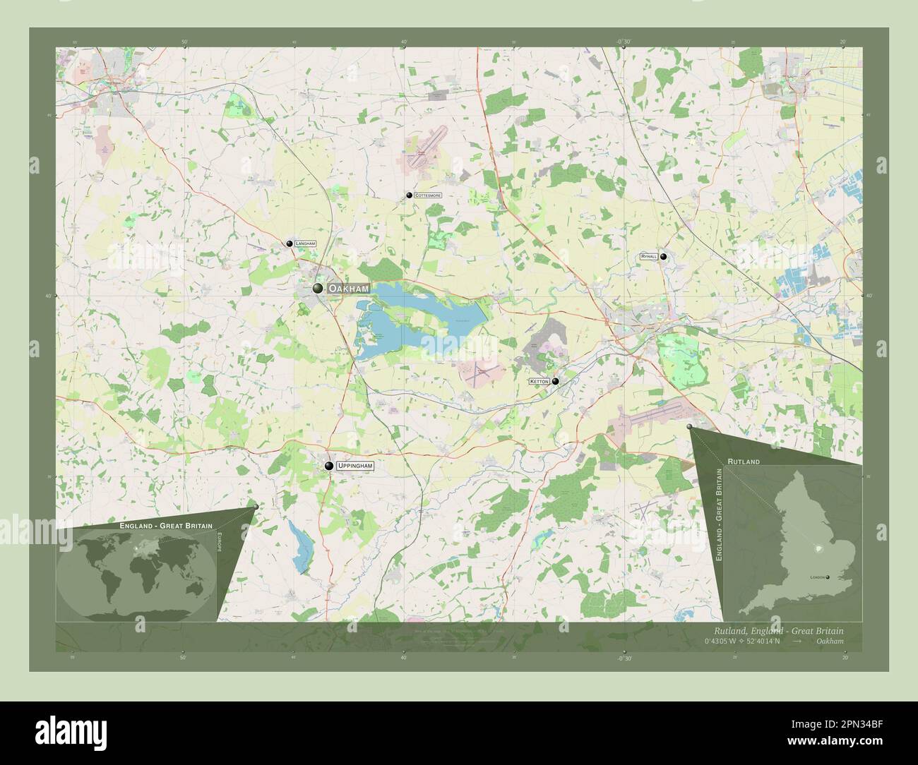 Rutland, unitary authority of England - Great Britain. Open Street Map ...