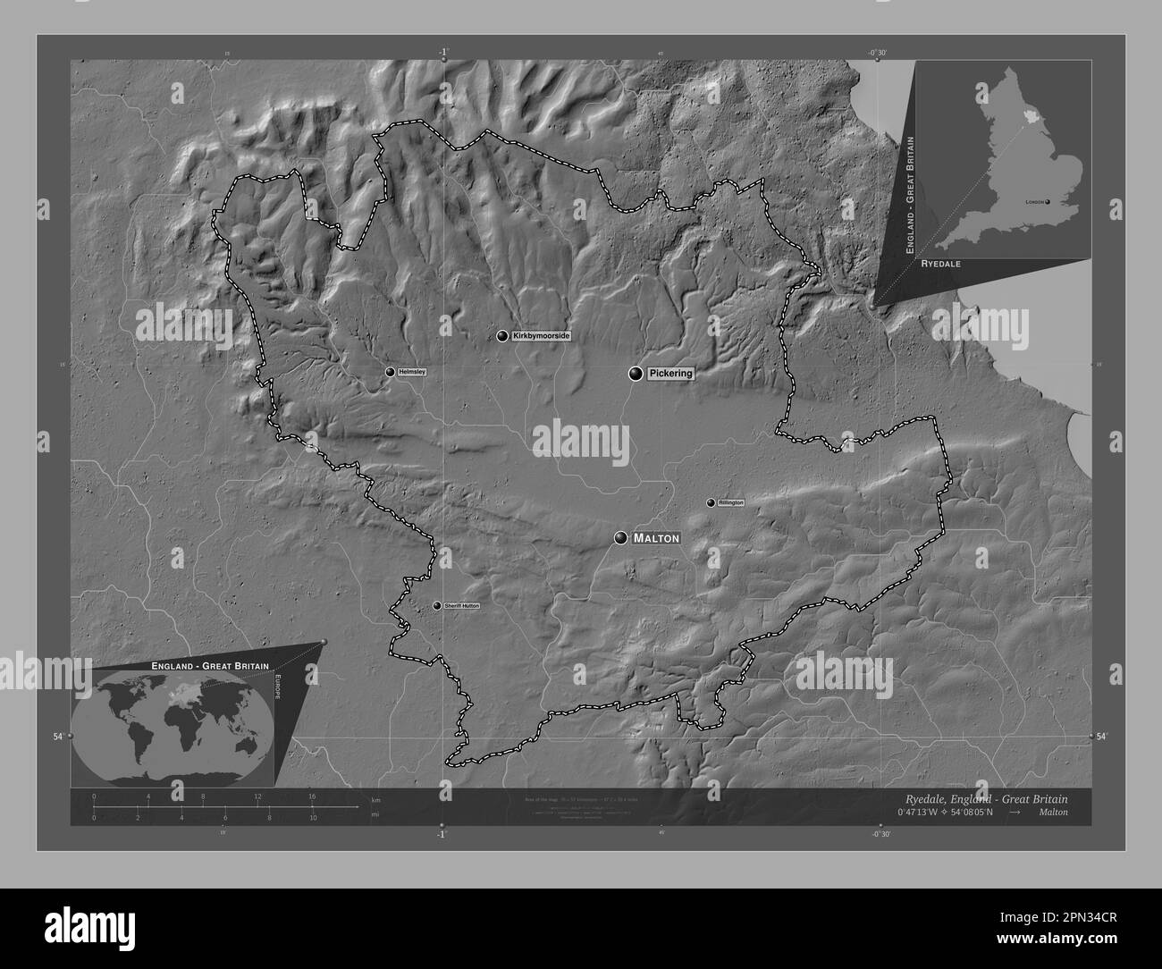 Ryedale, non metropolitan district of England - Great Britain. Bilevel ...