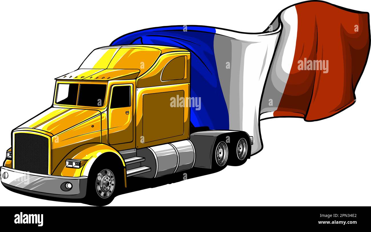 vector illustration of semi truck vector front view on white background ...