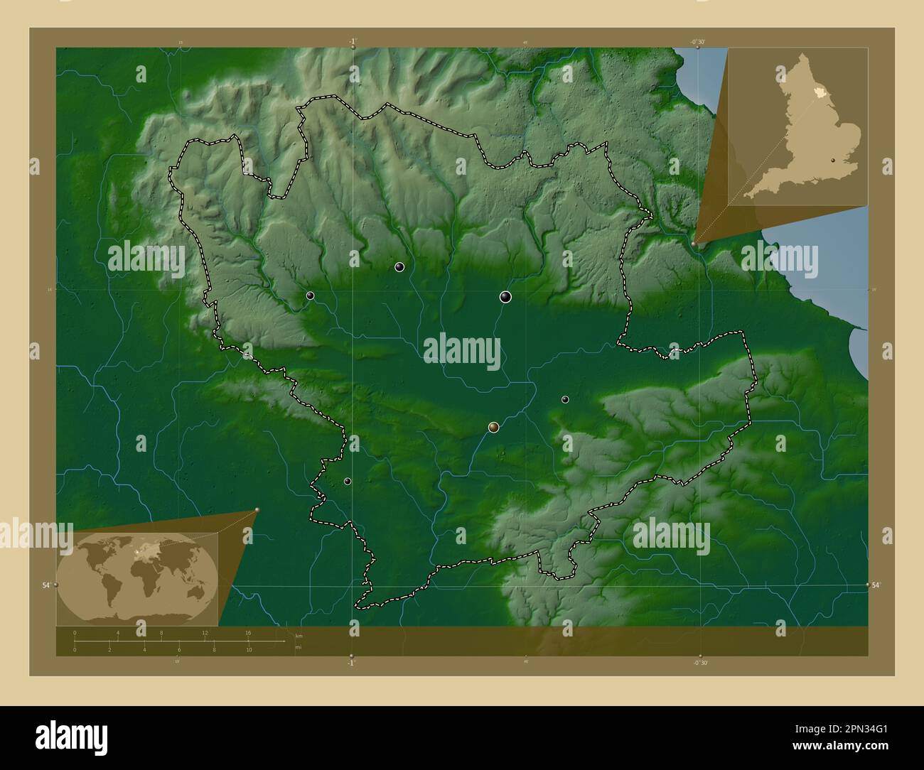 Ryedale, non metropolitan district of England - Great Britain. Colored ...